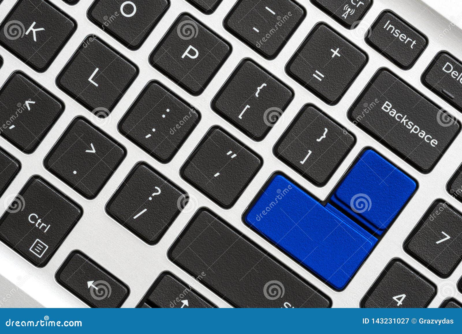 Blank Blue Button on the Keyboard Stock Image - Image of digital ...