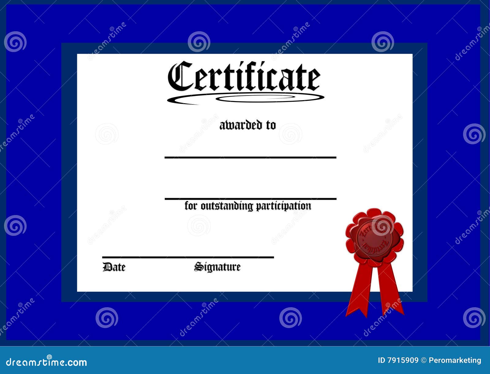 Blank Blue Certificate Stock Image | CartoonDealer.com #7915909