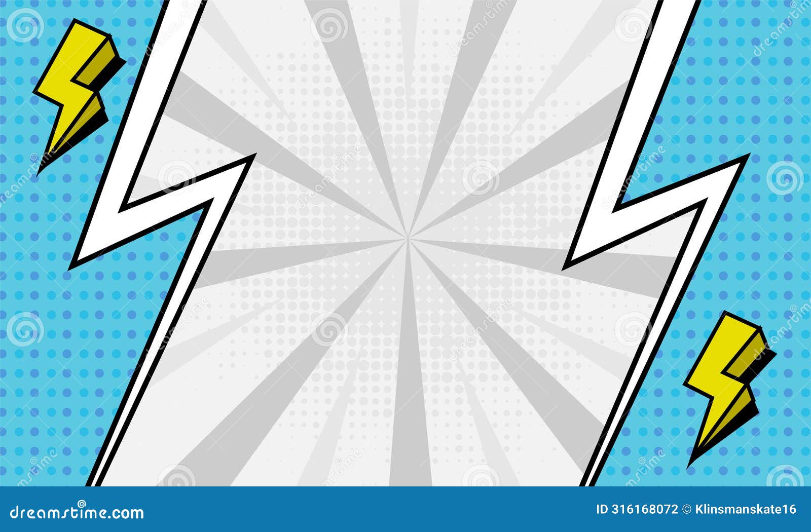 Blank Blue Comic Book Frame Background Template Stock Vector ...