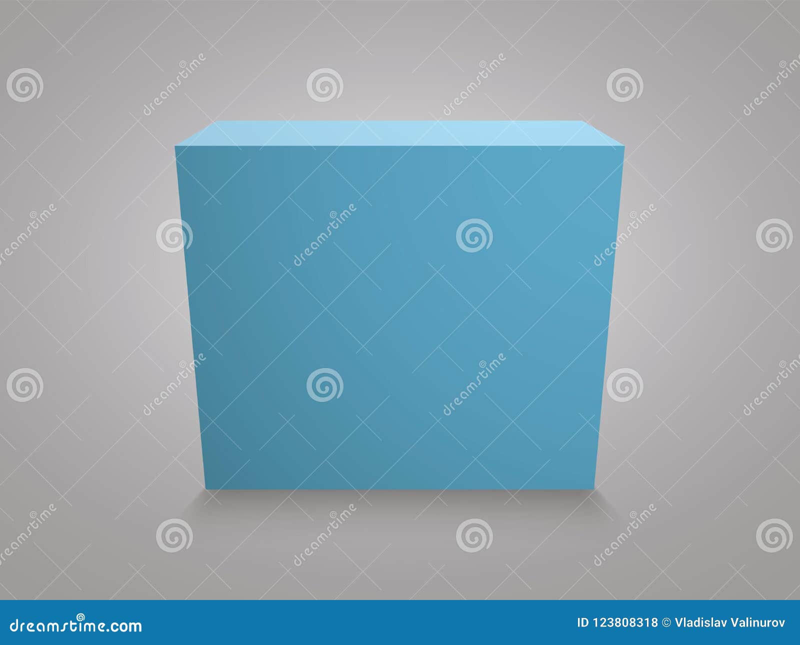 Blank Blue Cube on Grey Background, 3d Box Template Stock Vector ...