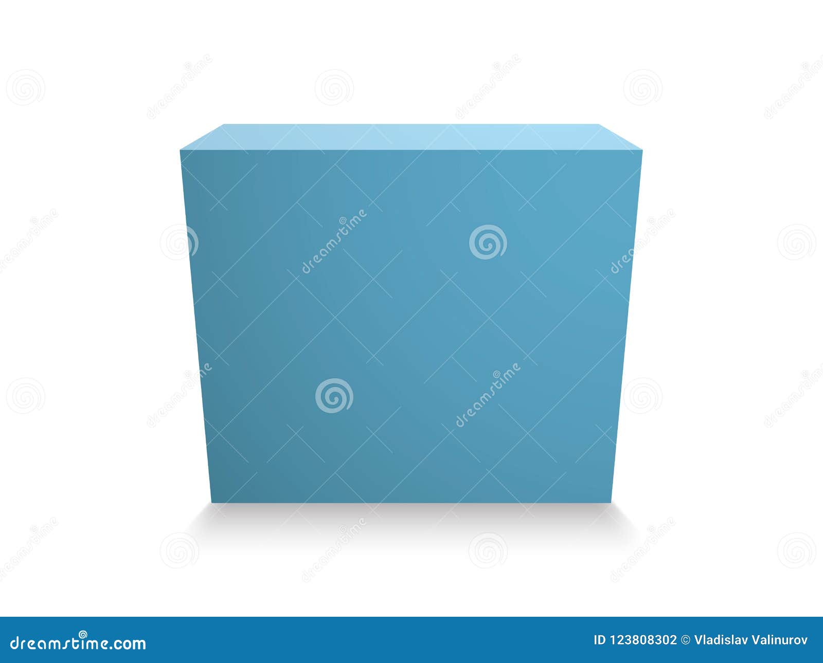 Blank Blue Cube on White Background, 3d Box Template Stock Vector ...