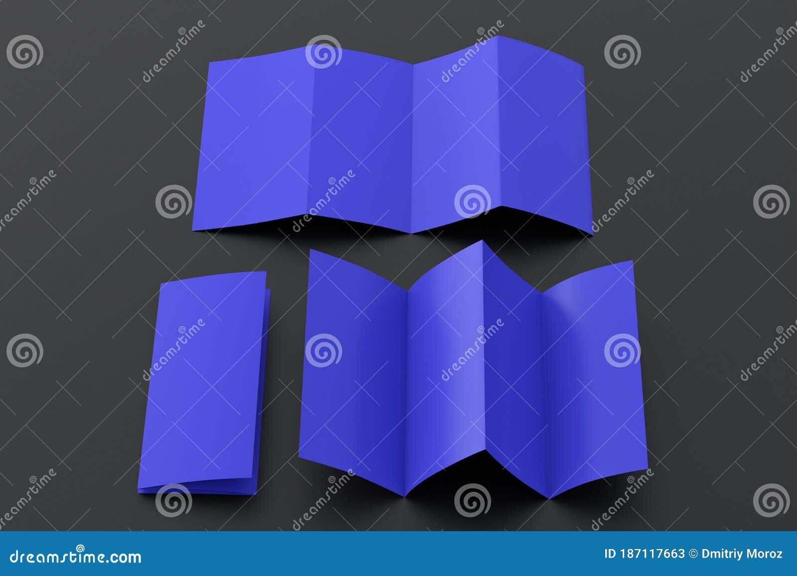 Blank folded paper leaflet stock illustration. Illustration of eight ...