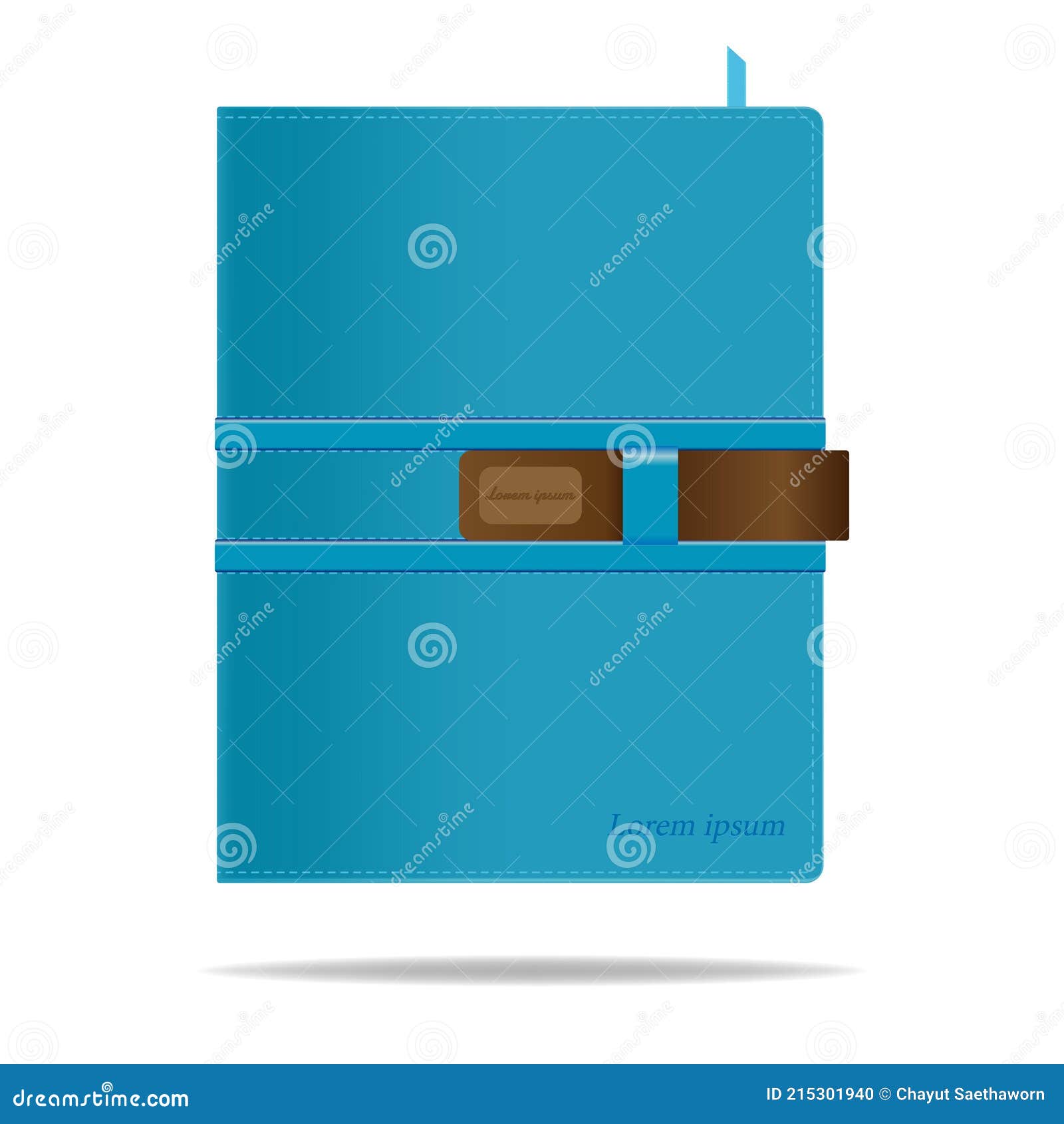 Blank Blue Leather Notebook Mockup Template. Solated on White ...