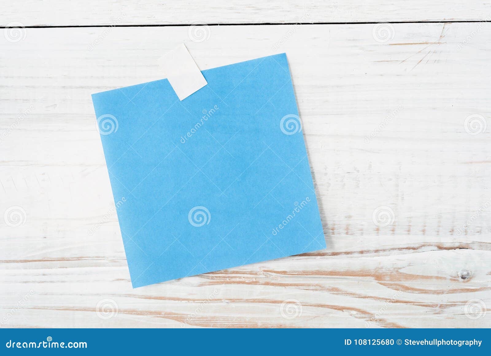 Blank Blue Note Paper stock photo. Image of horizontal - 108125680