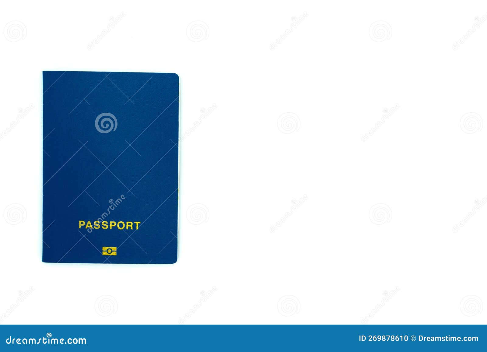 Blank Blue Passport on White Background. Copy Space for Text Stock ...