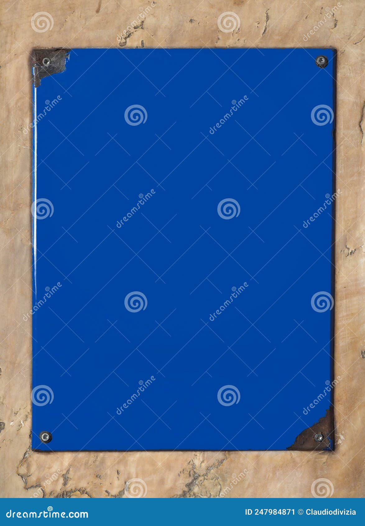 Blank Blue Plaque Background Stock Image - Image of space, blank: 247984871