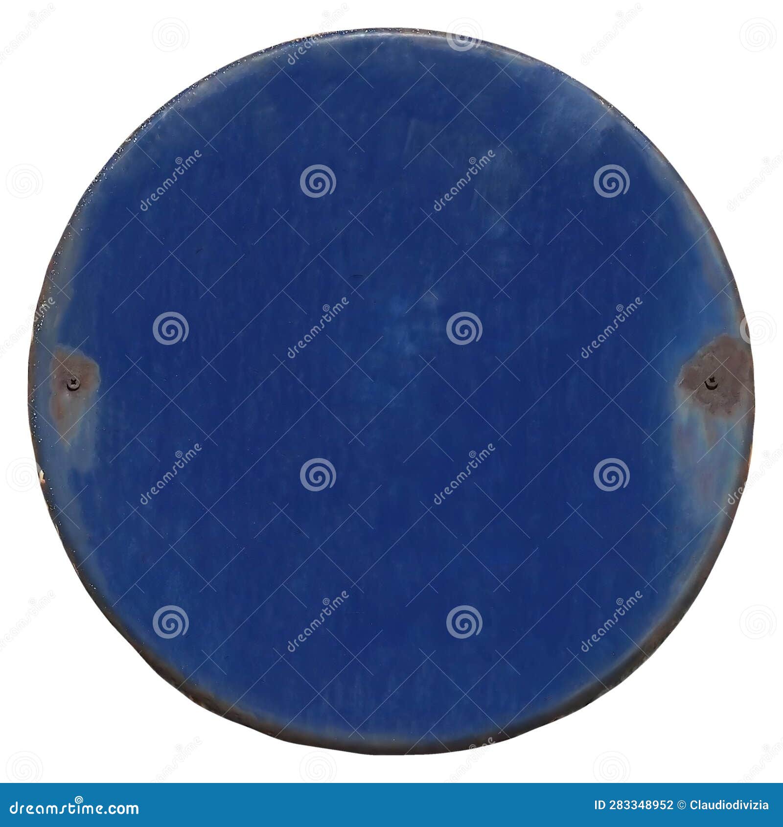 Blank Blue Plaque Isolated Over White Stock Photo - Image of space ...