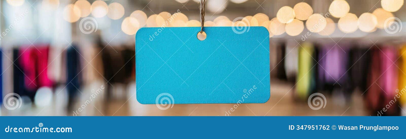 Blank Blue Price Tag for Product Labeling in a Retail Setting Stock ...