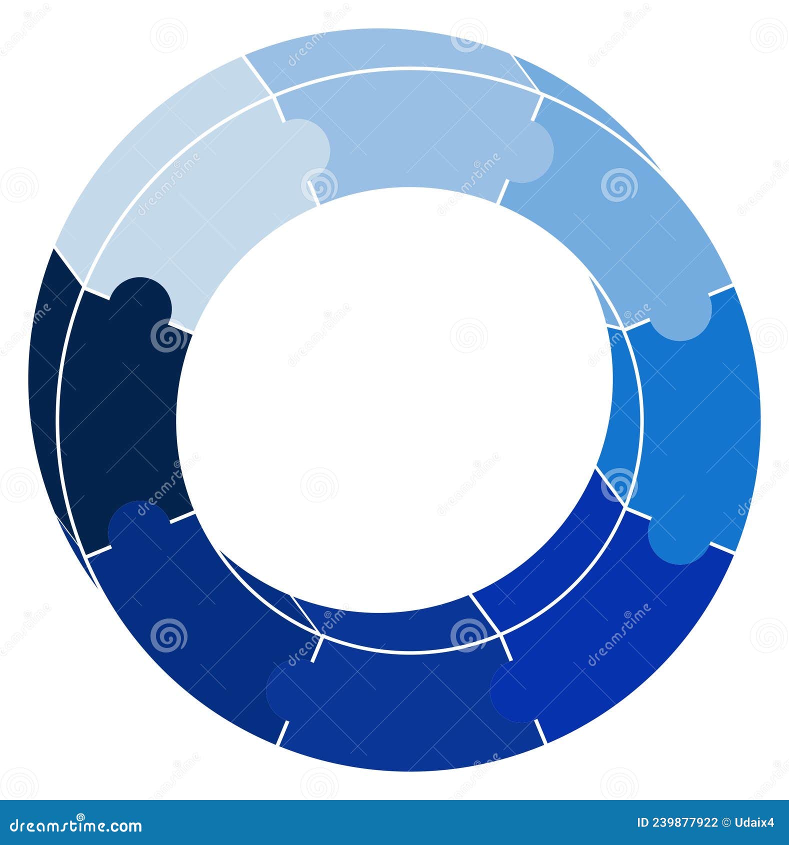 Blank Blue Puzzle in Circle Pie Chart Stock Vector - Illustration of ...