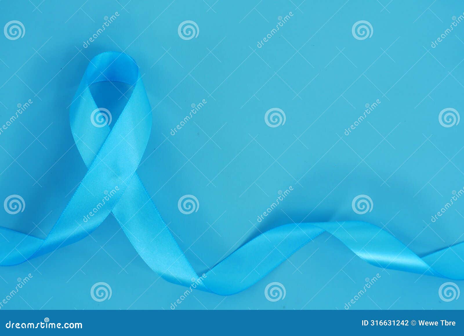 Blank Blue Ribbon for Cancer Awareness. Stock Photo - Image of medical ...