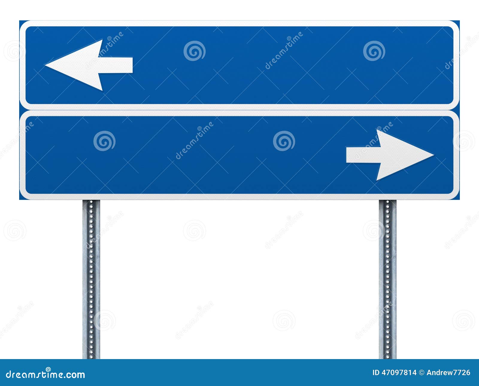 Blank Blue Road Signs