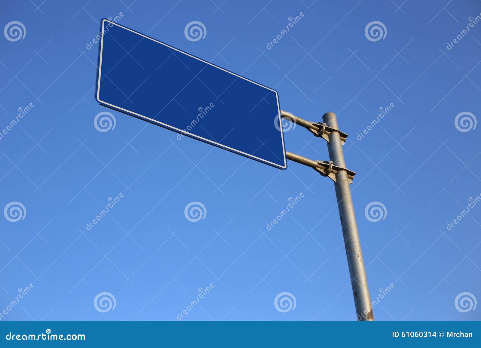 Blank Blue Road Sign stock photo. Image of placard, isolated - 61060314