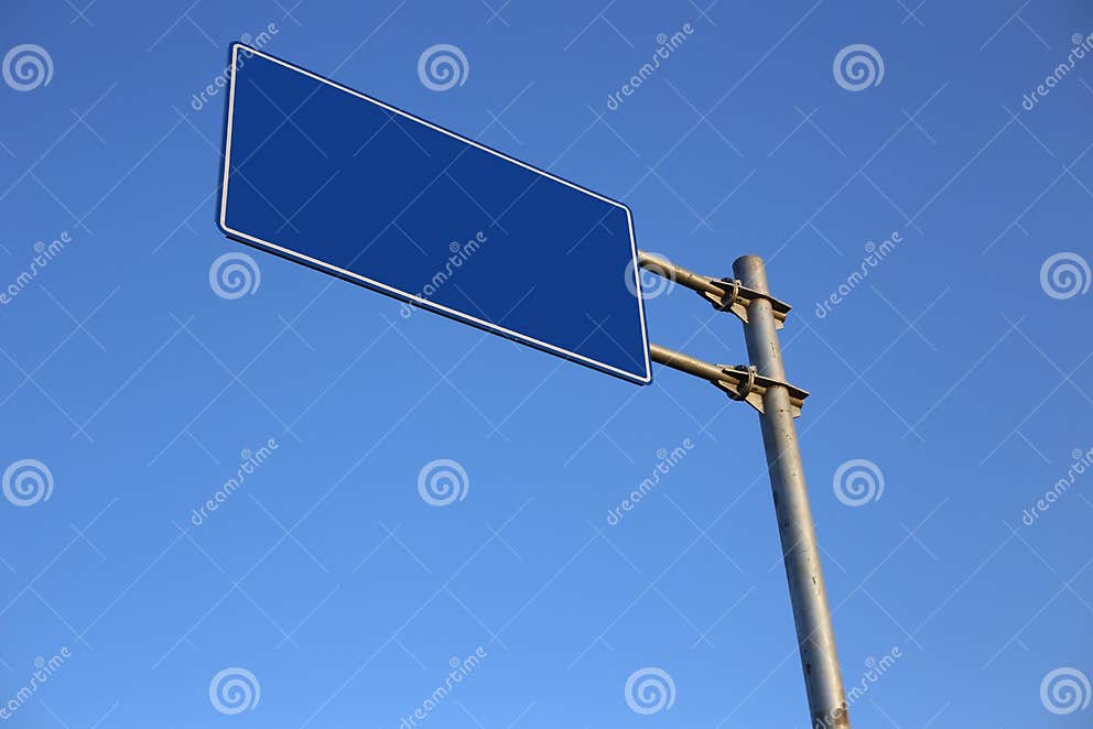 Blank Blue Road Sign stock photo. Image of placard, isolated - 61060314