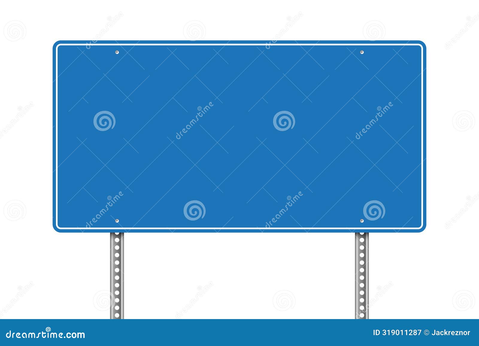 Blank Blue Road Sign Mockup Stock Vector - Illustration of space ...