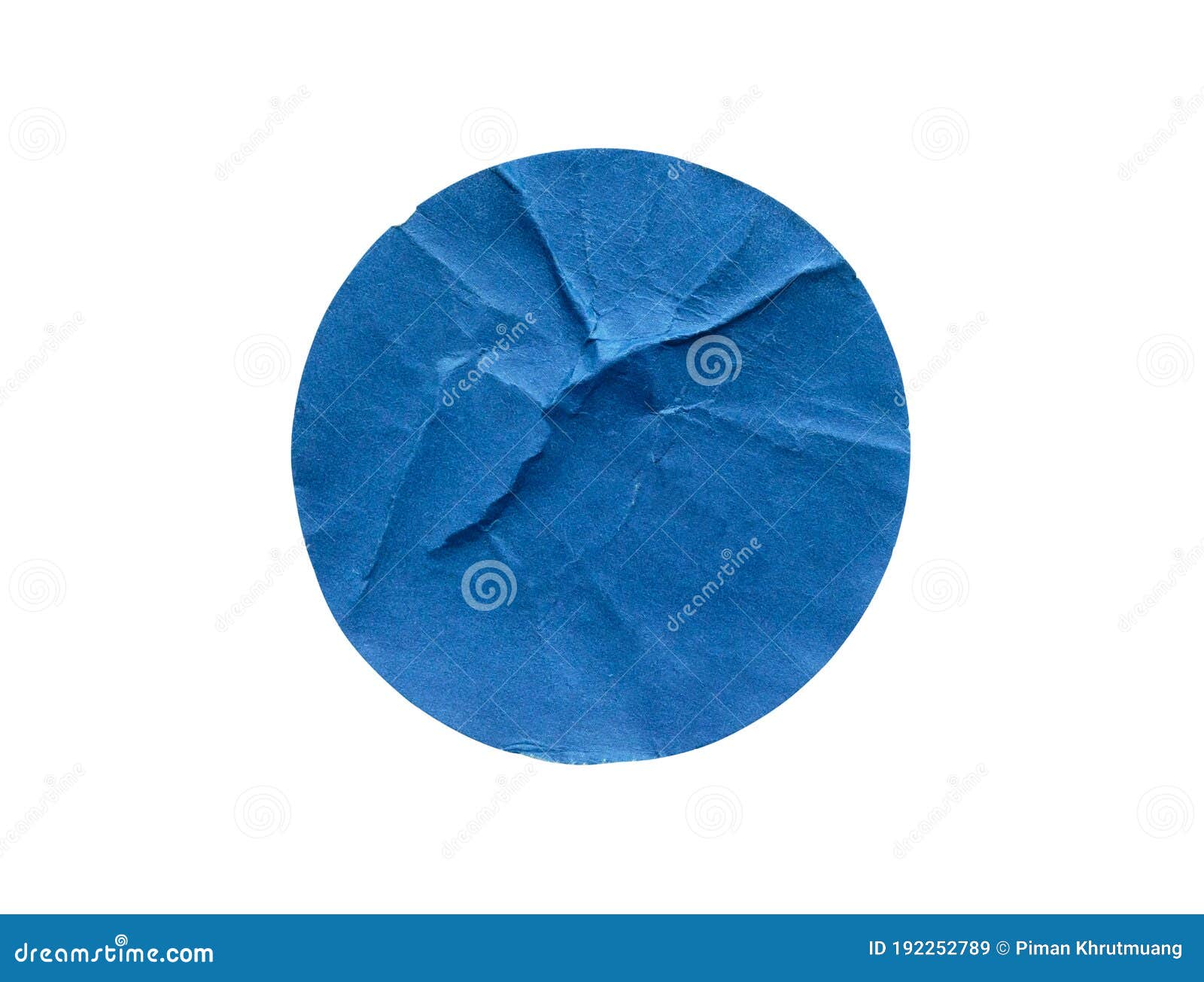 Blank Blue Round Adhesive Paper Sticker Label Isolated on White Stock ...