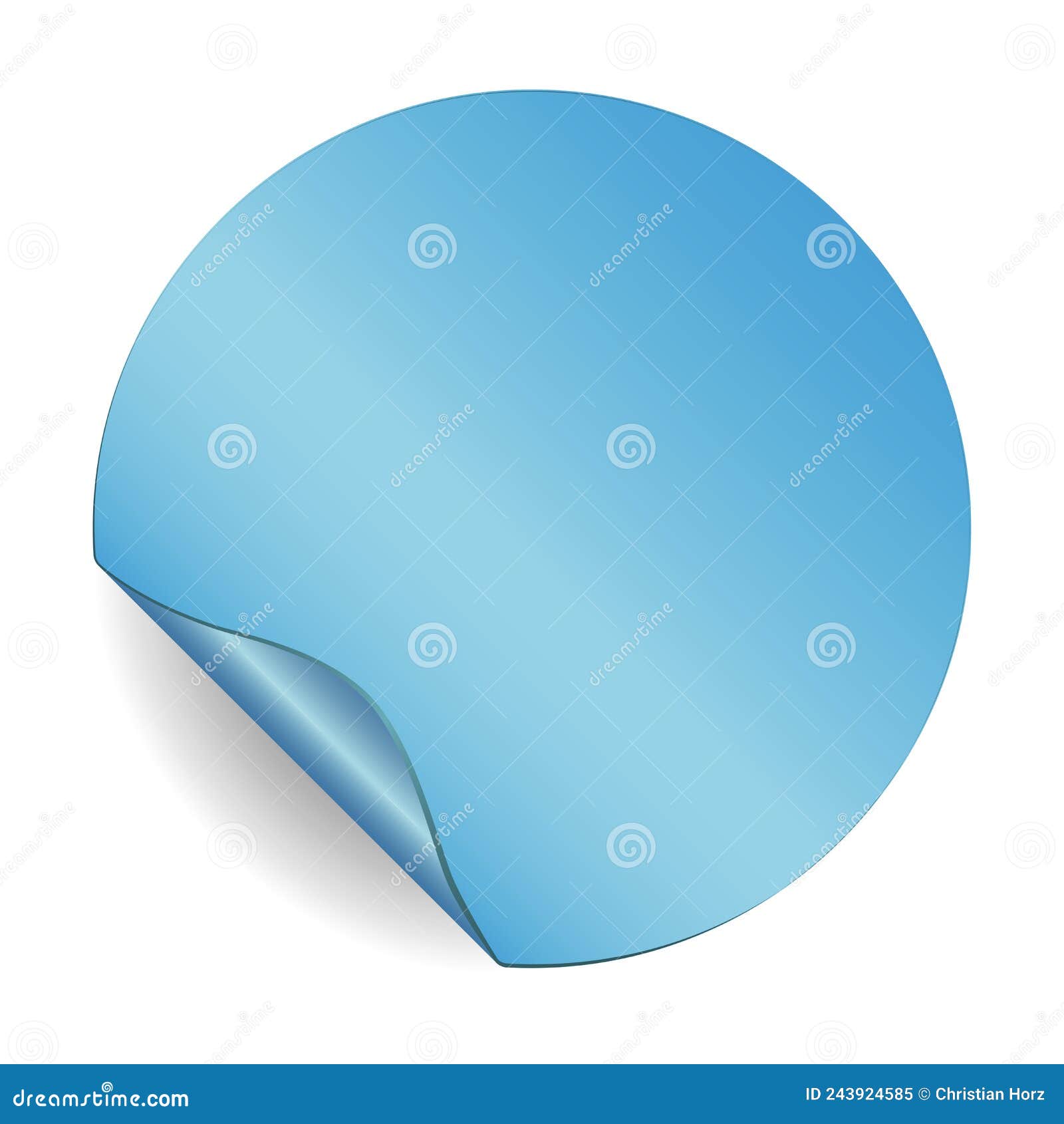 Blank Blue Round Sticker with Curled Up Side Stock Vector ...