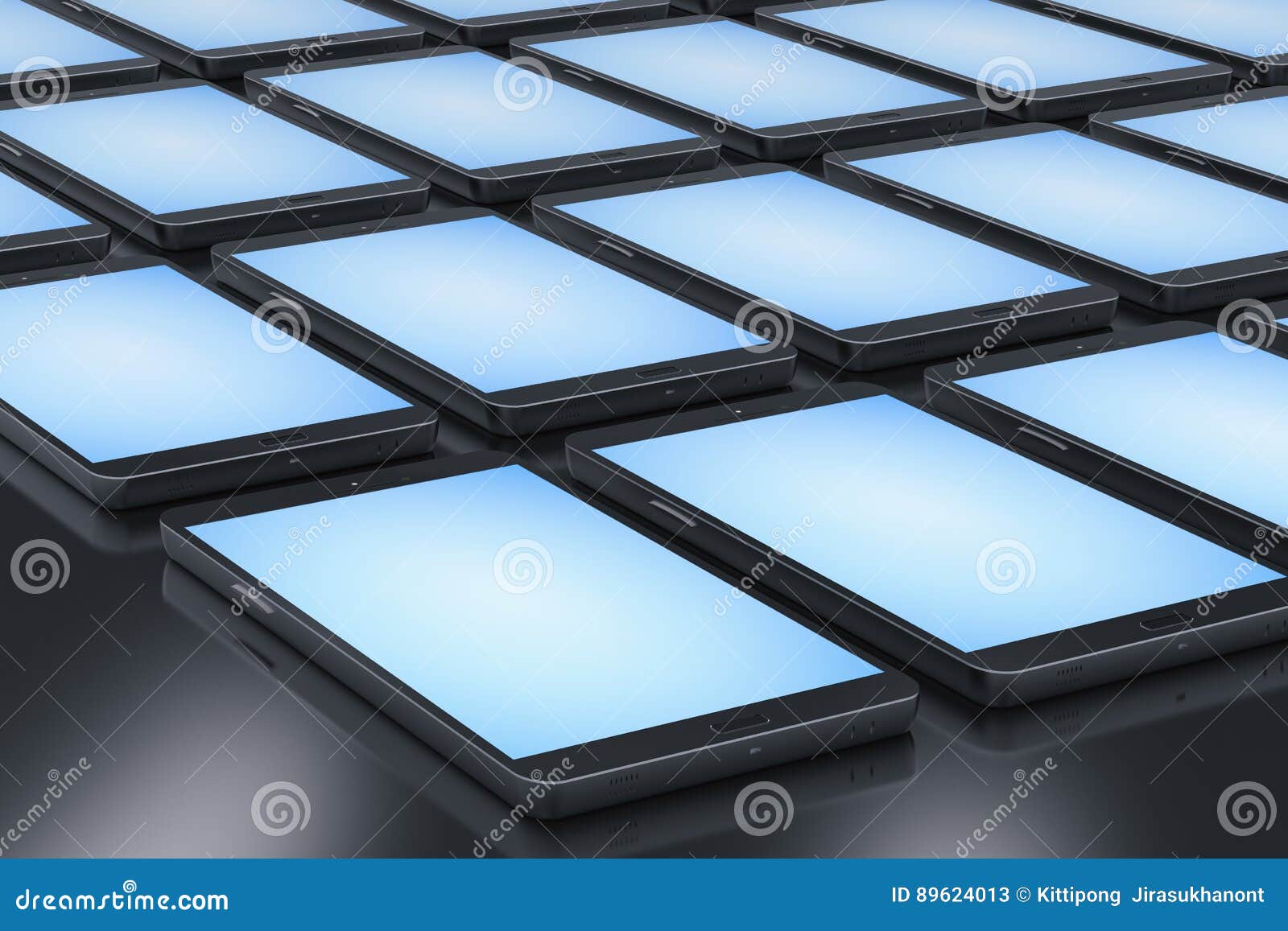Blank Blue Screen Mobile Phones Stock Illustration - Illustration of ...