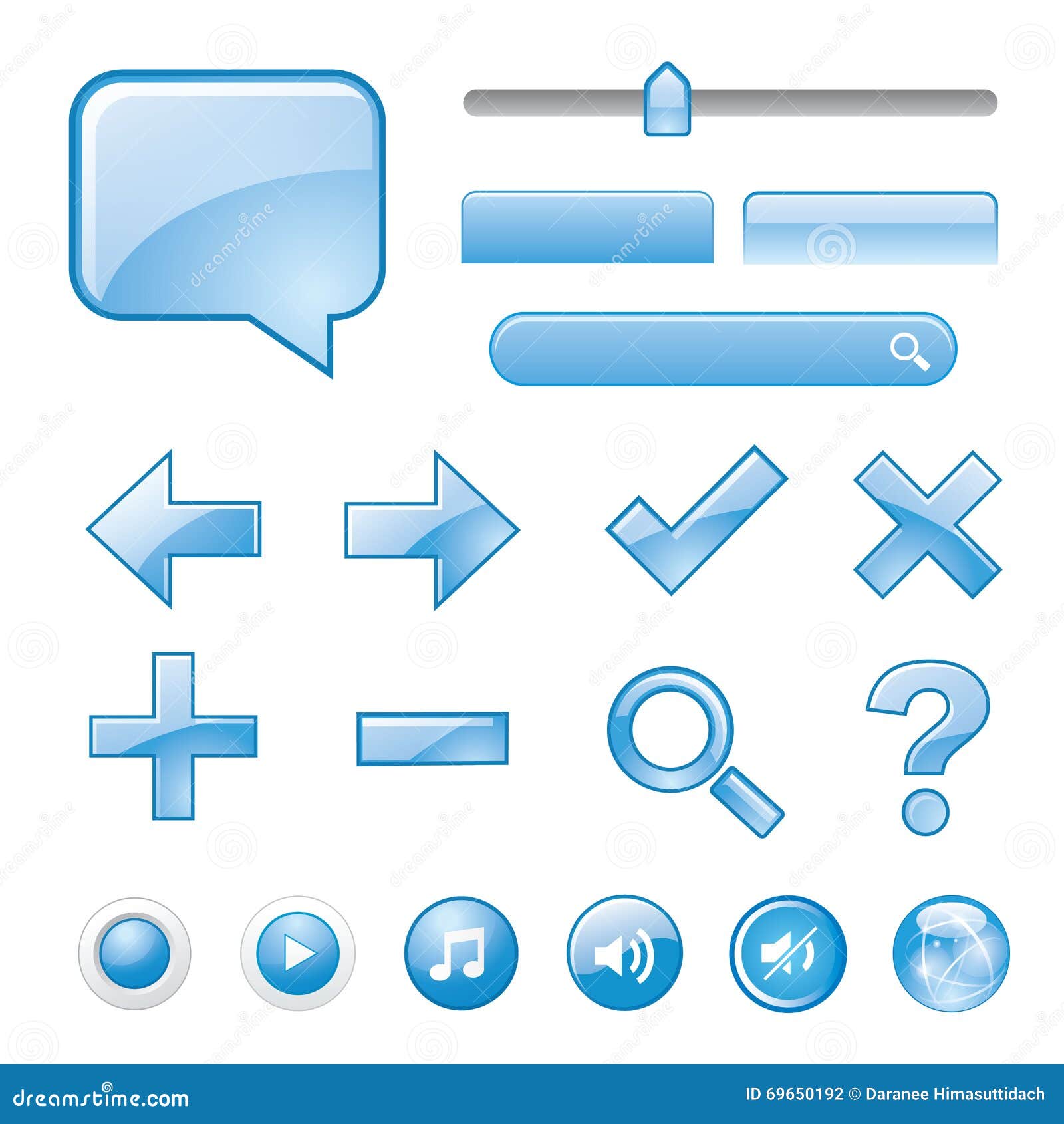 Blank Blue Website Button Icon Symbol Vector Stock Vector ...