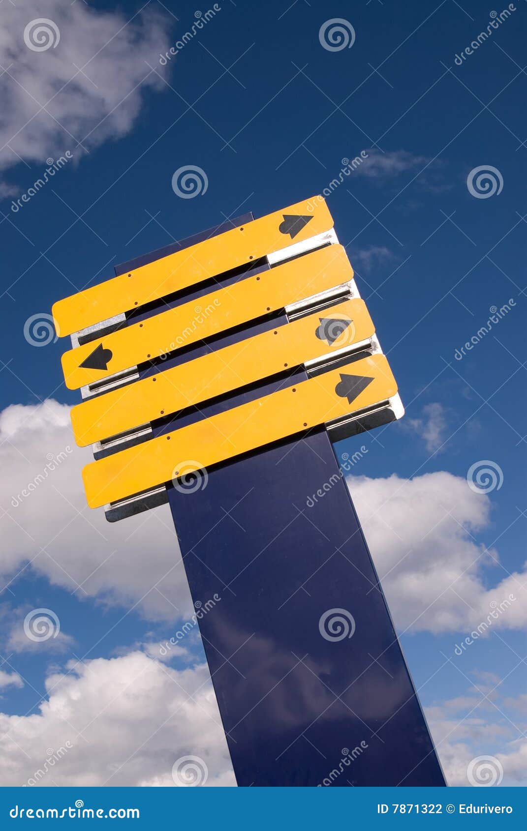 Blank Blue and Yellow Sign stock photo. Image of drive - 7871322