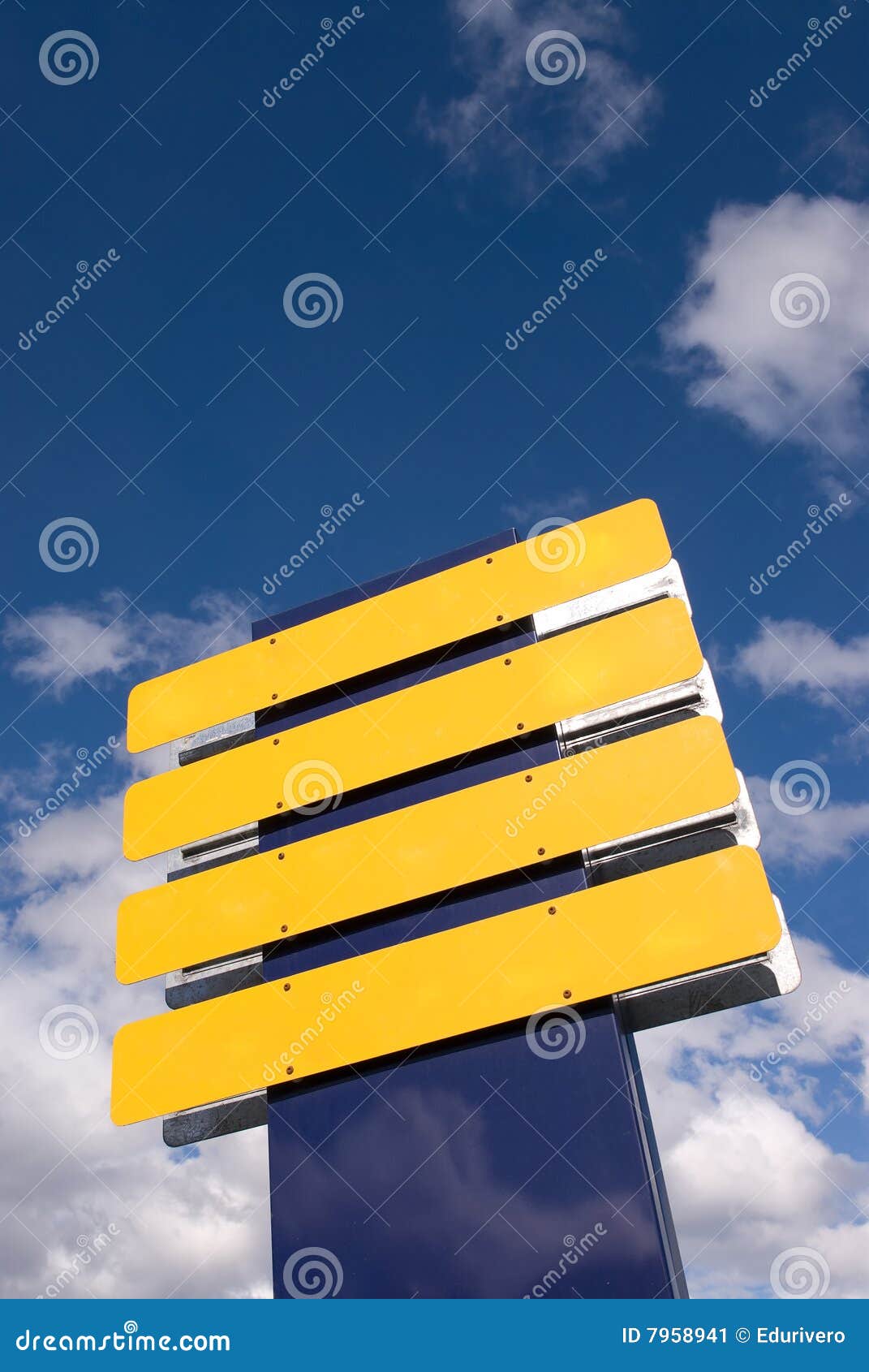 Blank Blue and Yellow Sign stock image. Image of roadside - 7958941