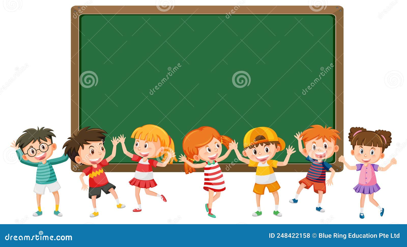 A Blank Board with Children Cartoon Character Stock Vector ...