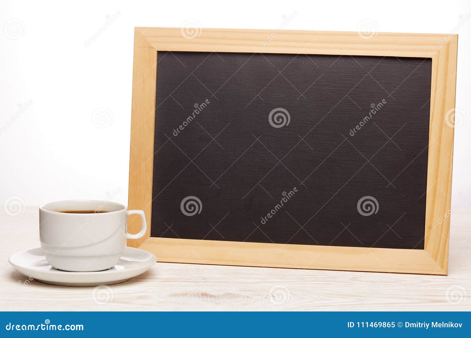 Blank Board and Cup of Coffee. Stock Image - Image of beverage, black ...