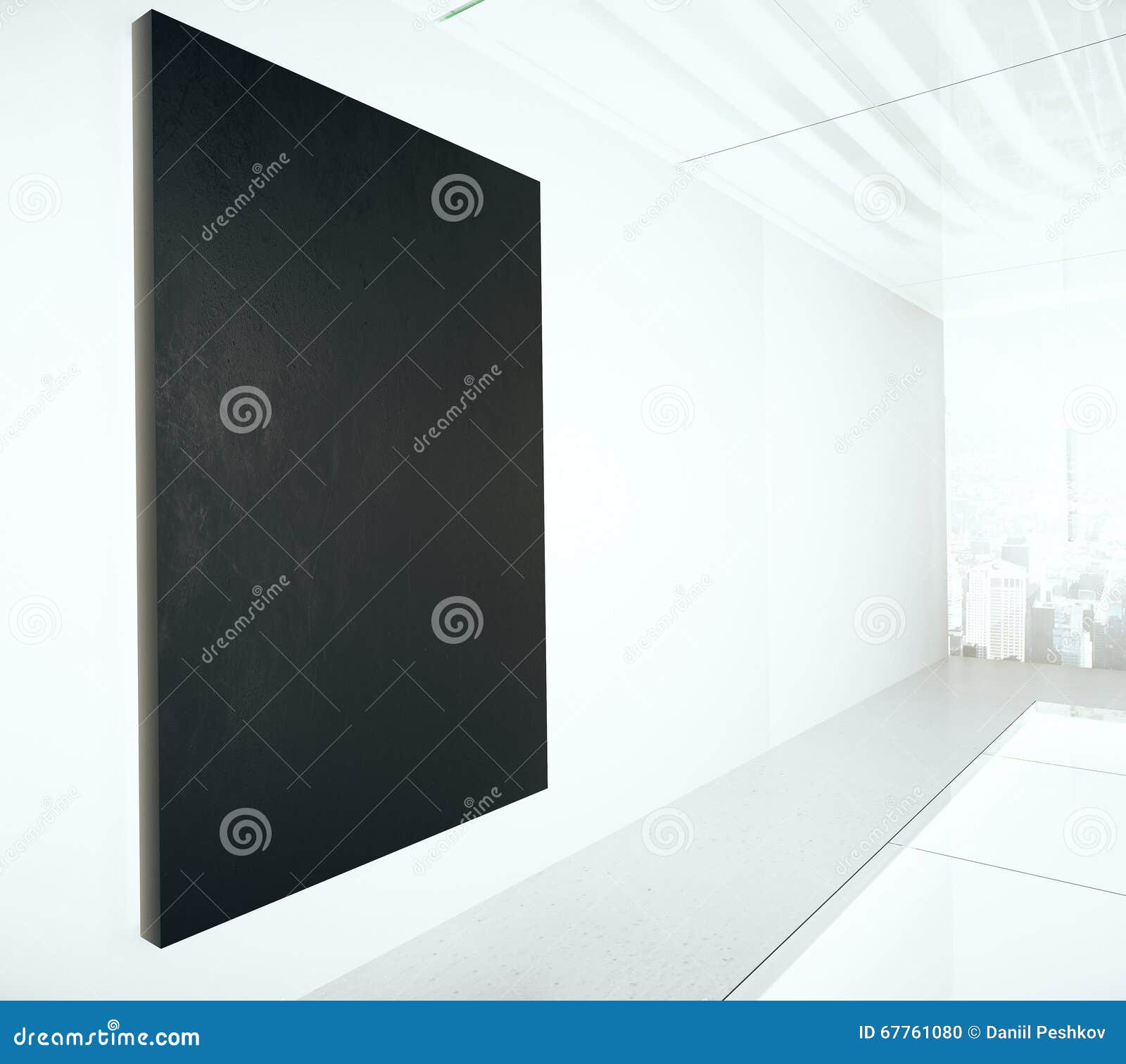 Blank board in interior stock illustration. Illustration of black ...