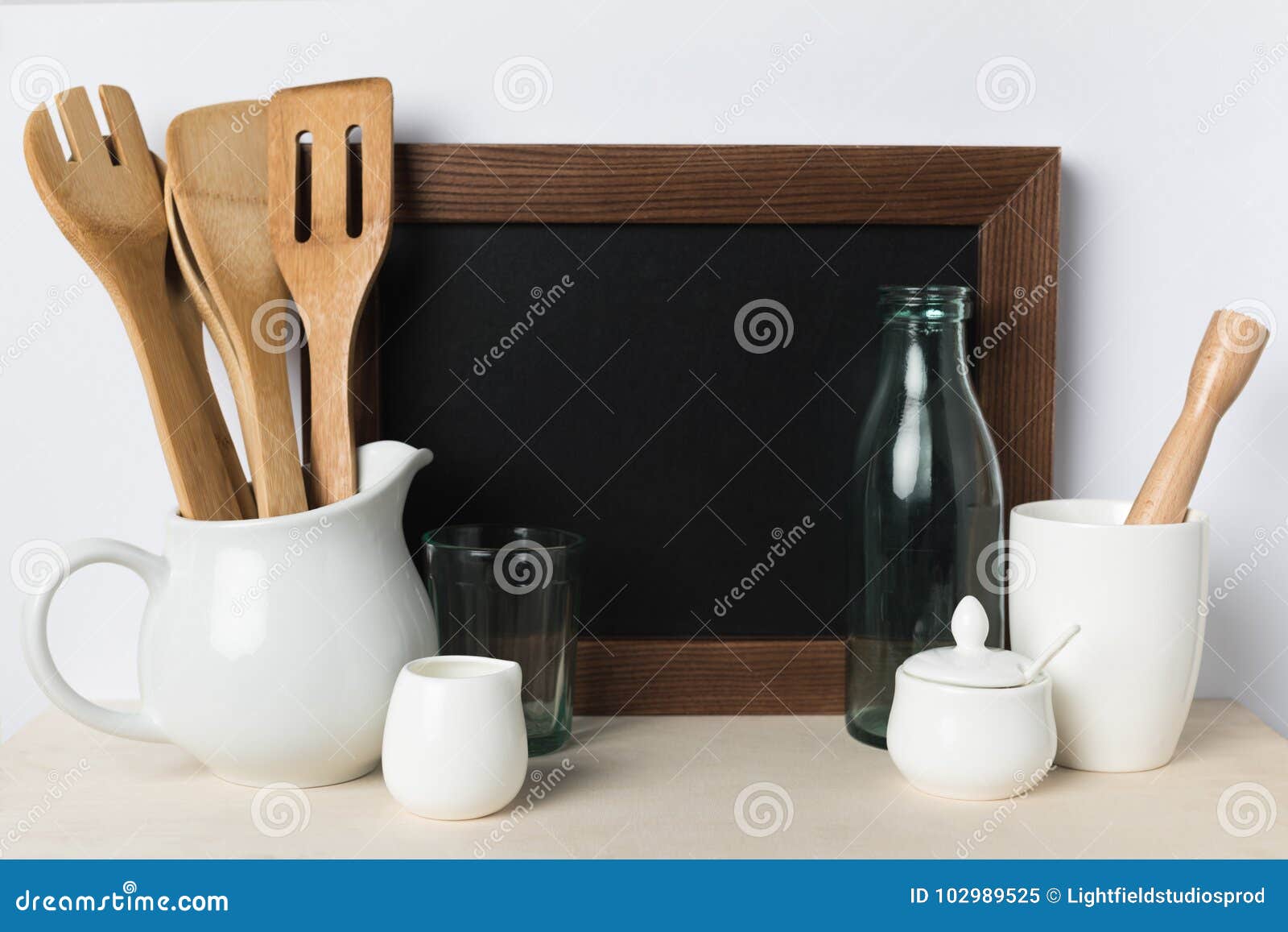 Blank Board and Kitchen Utensils Stock Image - Image of culinary ...