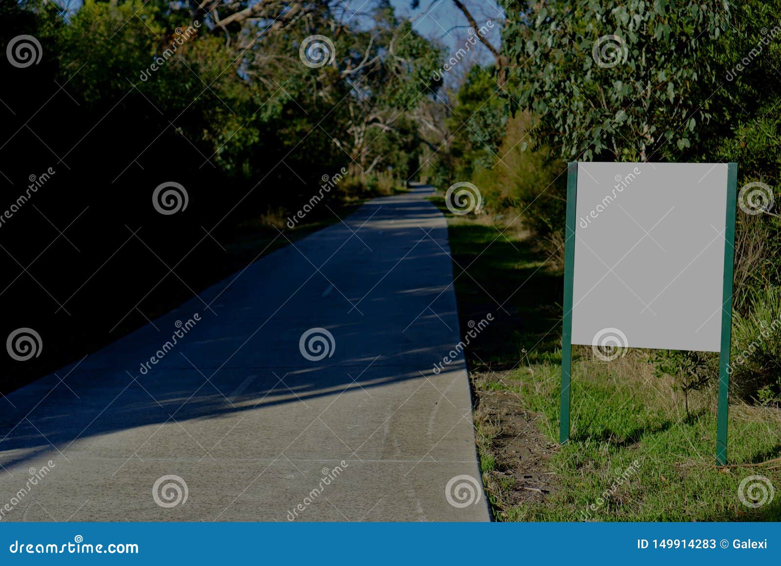 Blank Board Next To Asphalt Road Stock Image - Image of road, blank ...