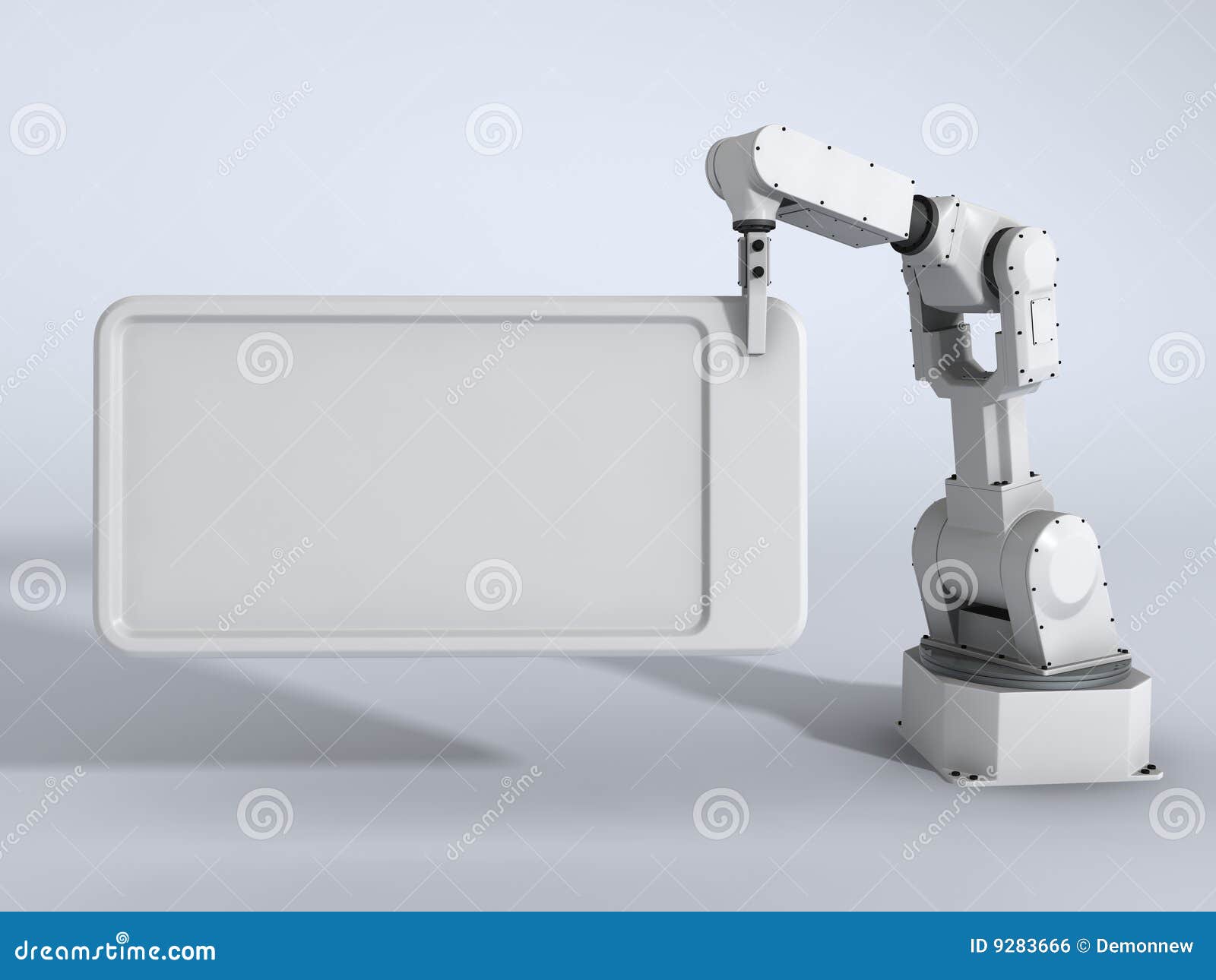 Blank board with robot stock illustration. Illustration of render - 9283666