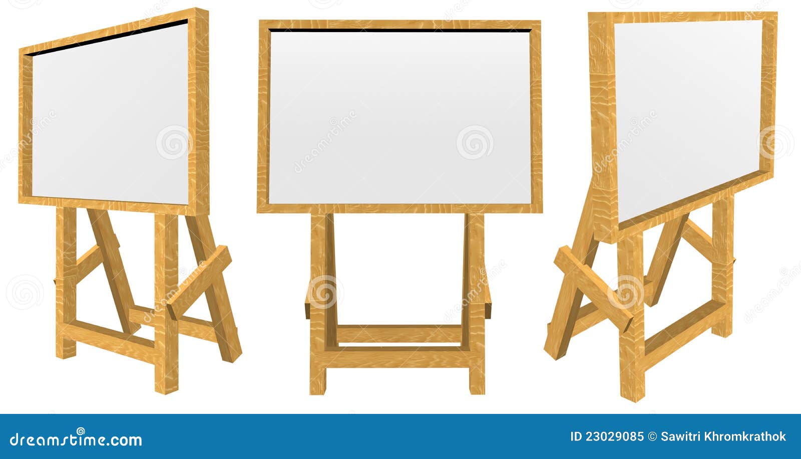 Blank Board with Wooden Stand Stock Illustration - Illustration of ...