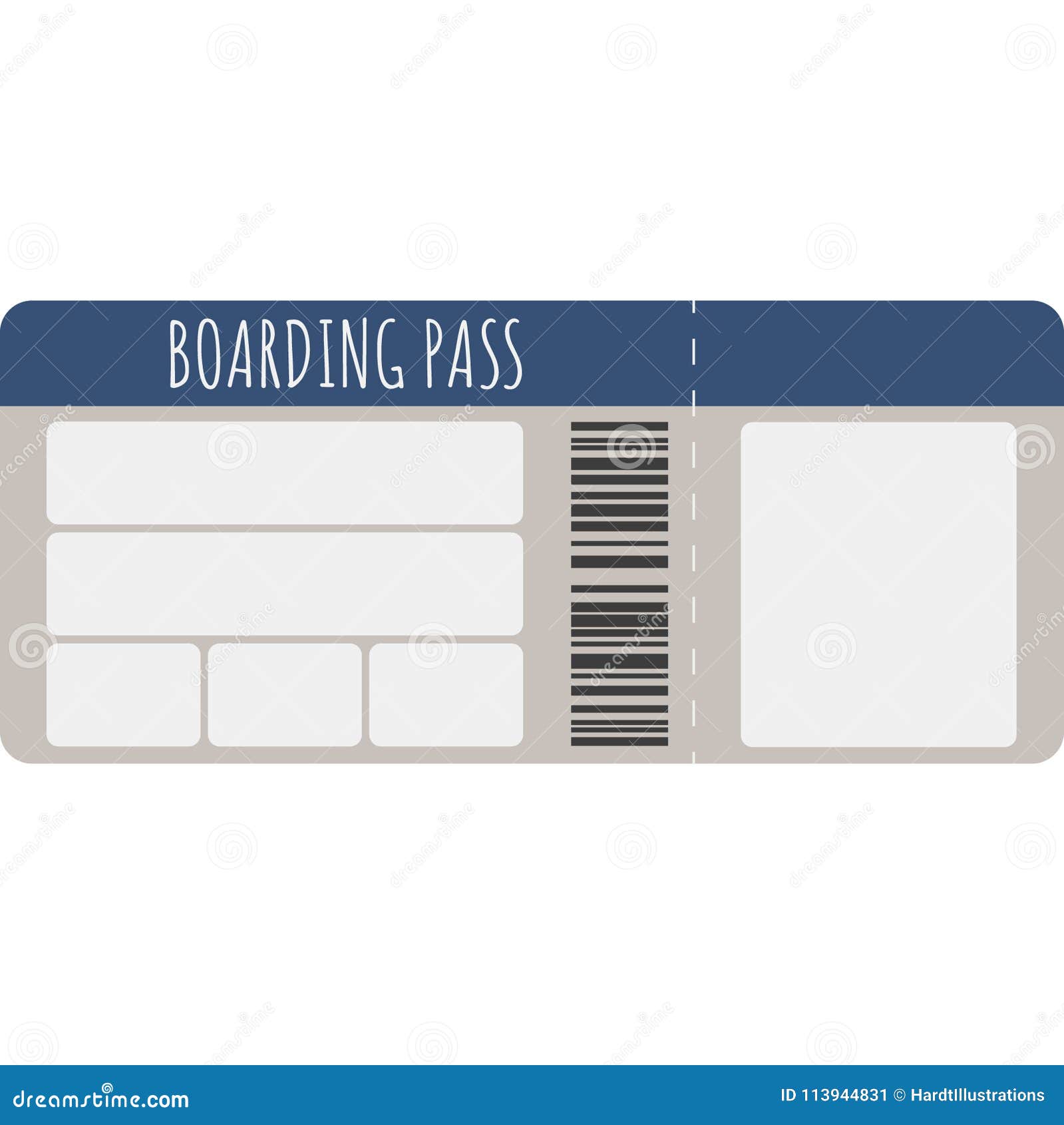 Blank Boarding Pass Template Design Cartoon Vector 175574119