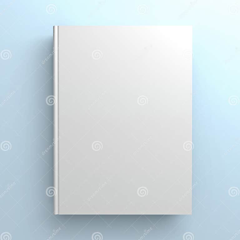 Blank Book Cover on Blue Background Stock Illustration - Illustration ...
