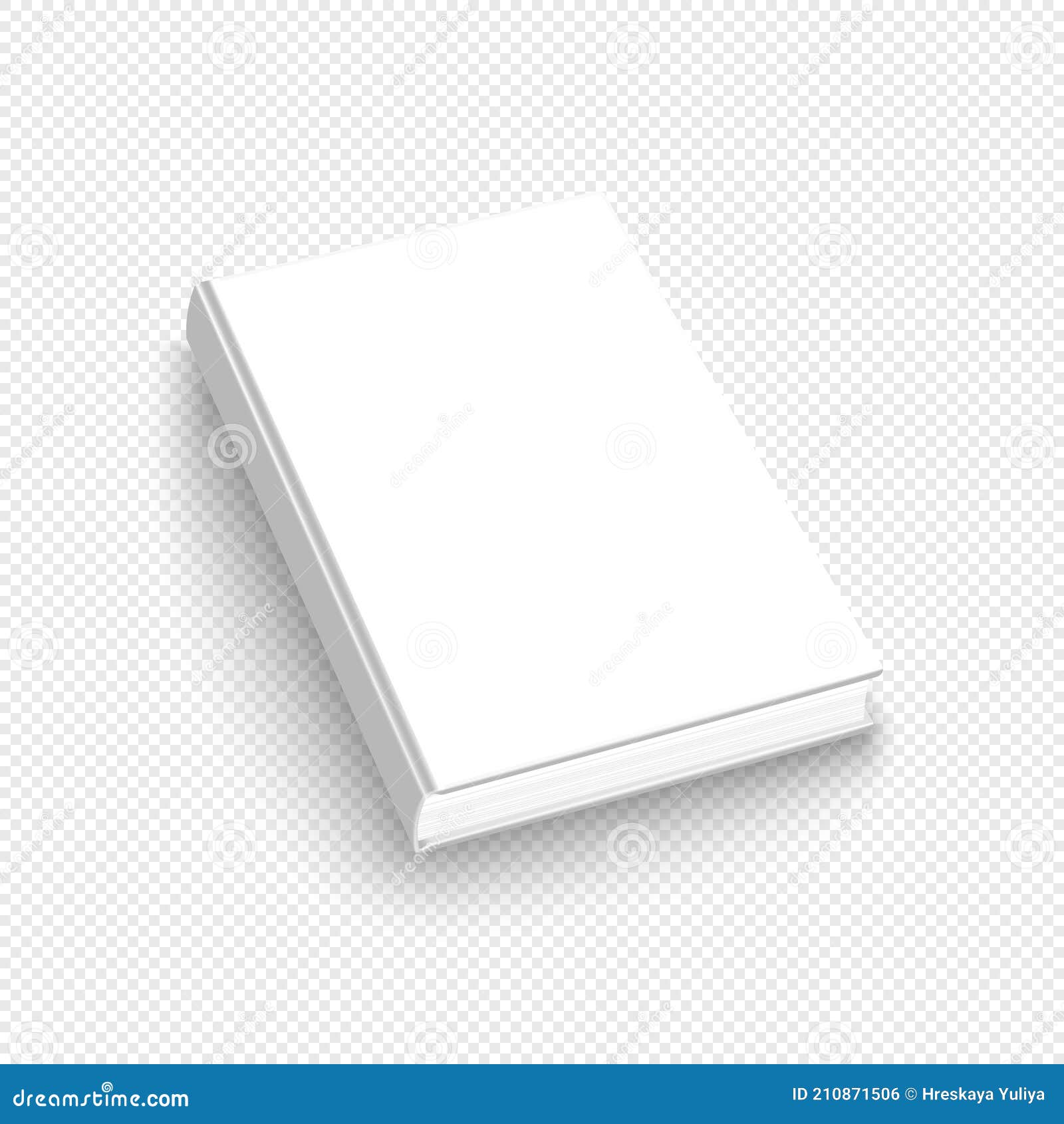 Blank Book Cover Template with Pages in Front Side on Transparent ...