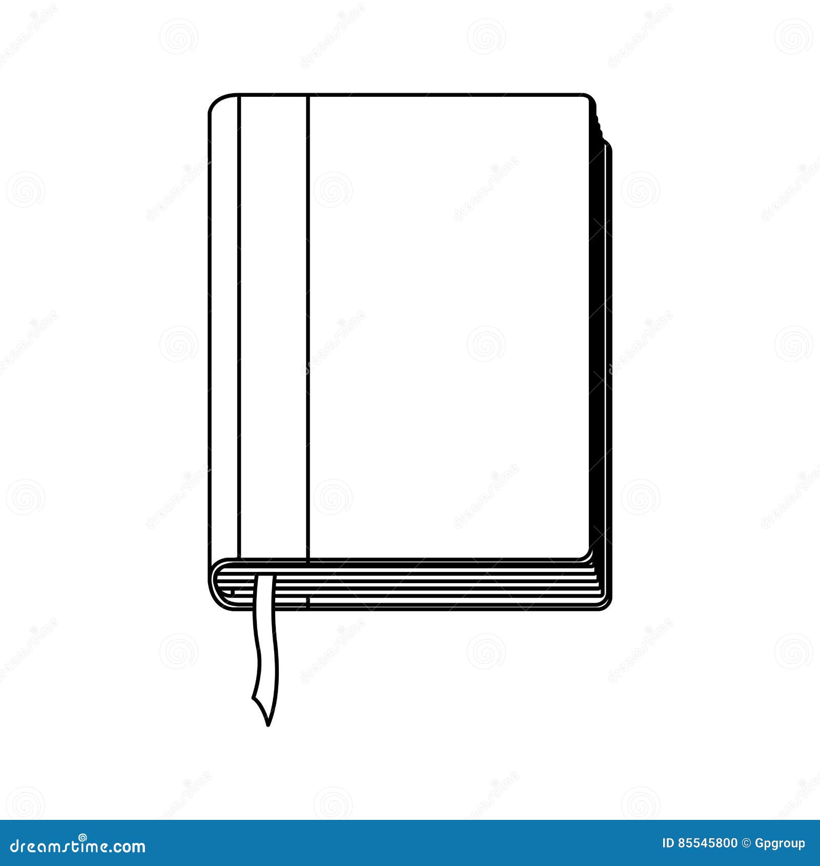 Blank book isolated stock illustration. Illustration of study - 85545800