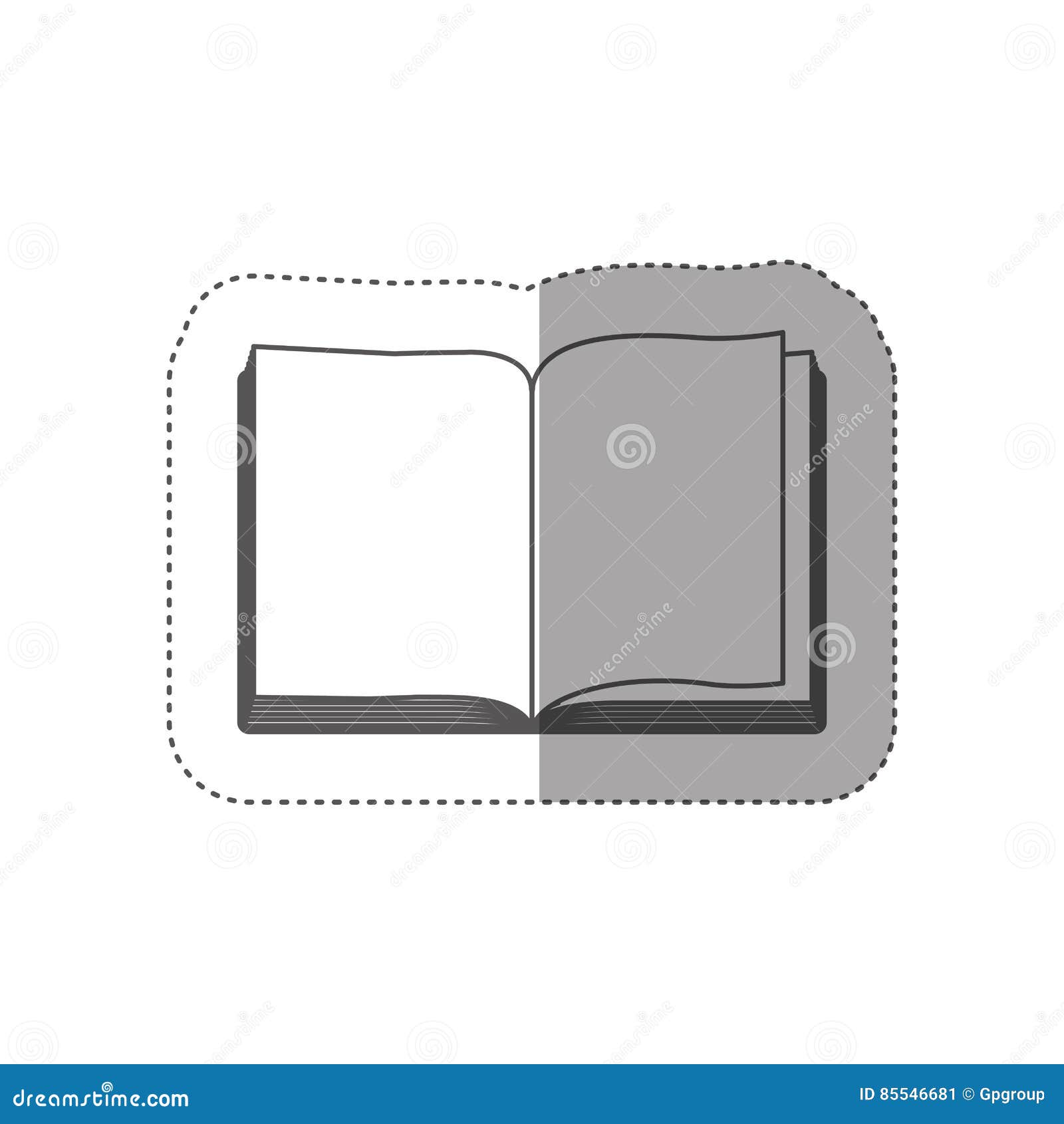 Blank book isolated stock illustration. Illustration of sign - 85546681