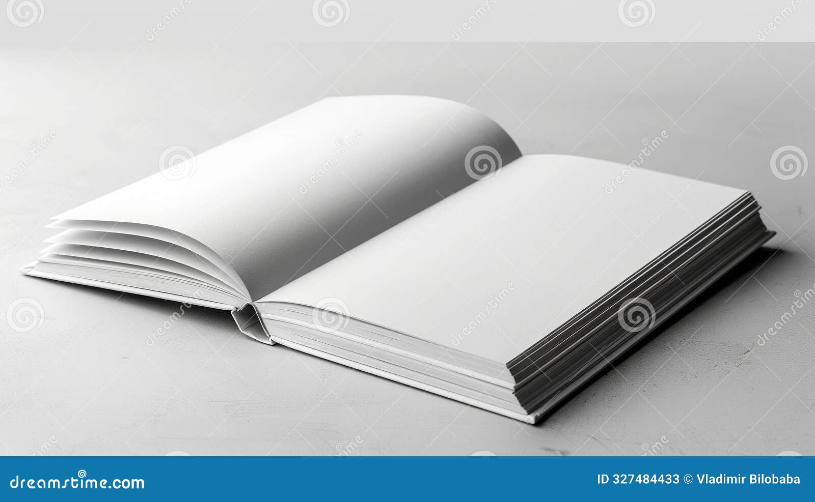 Open Book With Blank Pages On A Grey Surface Royalty-Free Stock ...