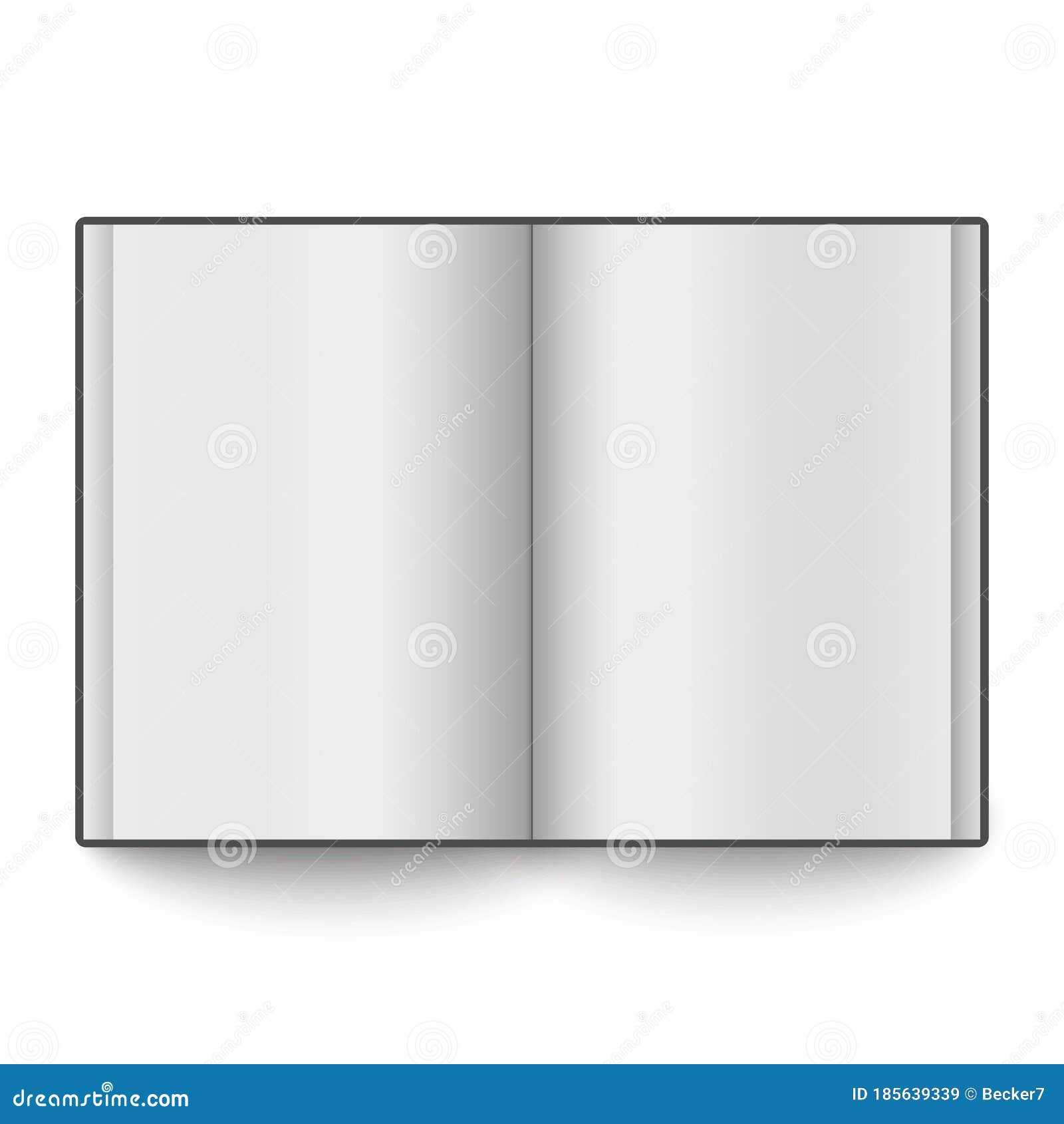 Blank Book Spread Placed on White Background Stock Vector ...