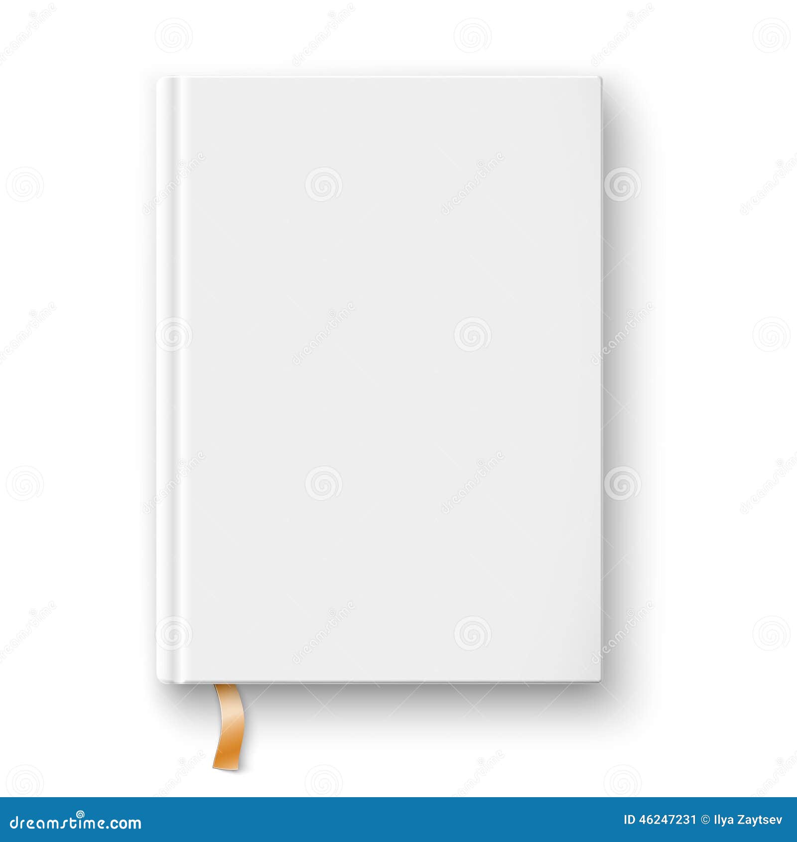 Gold Bookmark Banner 3D. Vertical Book Mark, Isolated On White ...