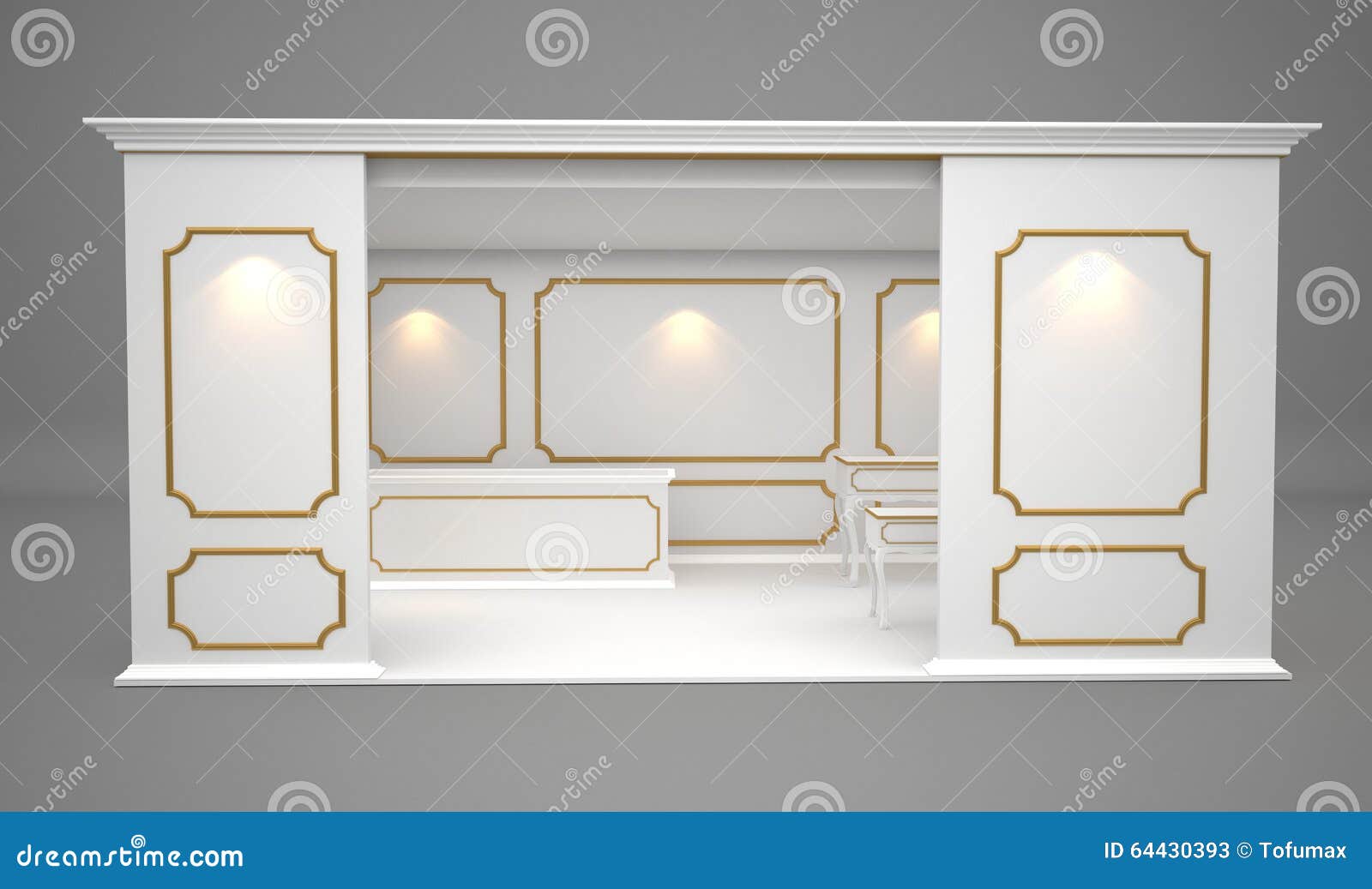 Blank booth exhibition stock illustration. Illustration of trade - 64430393