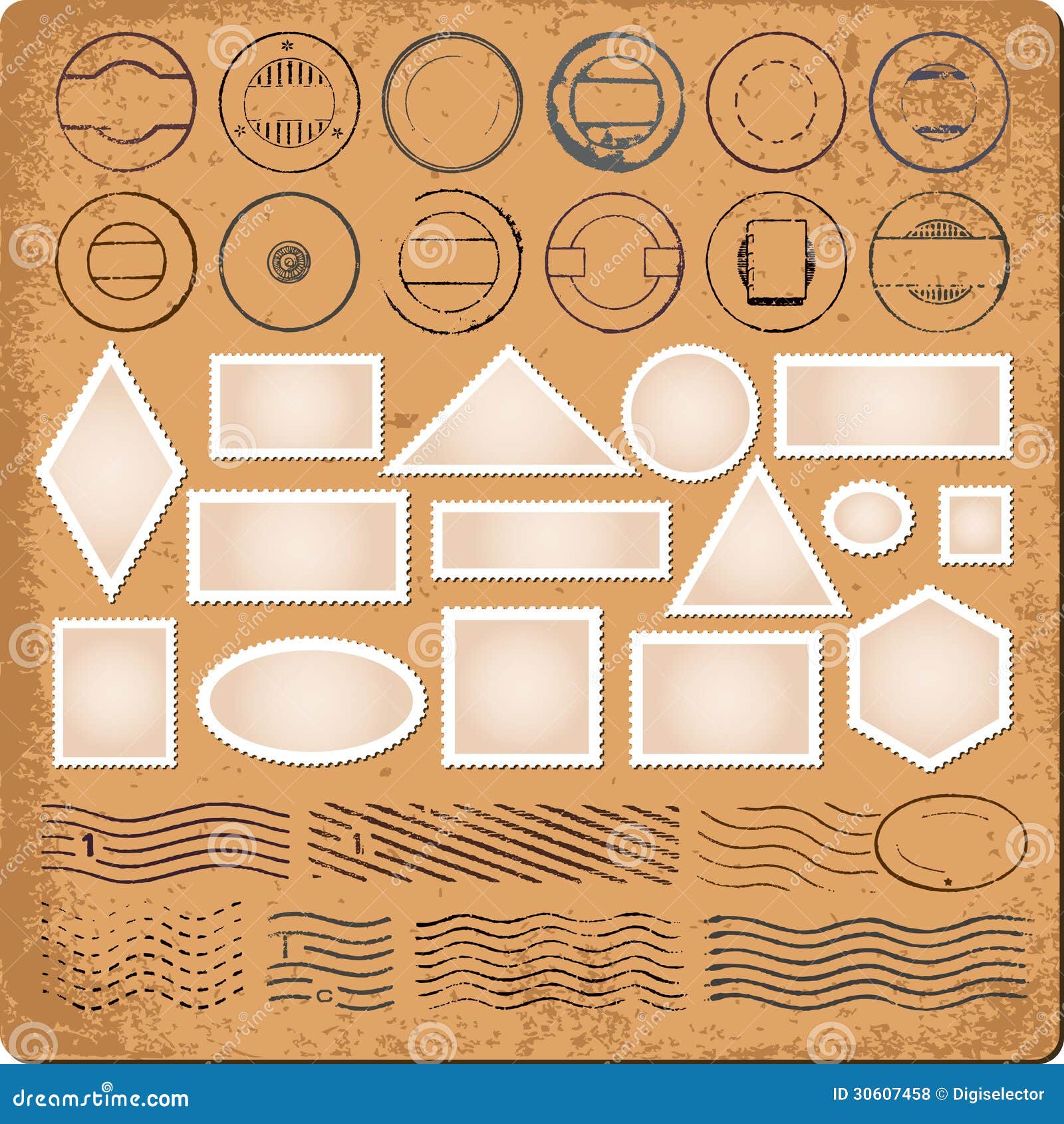 Blank Borders and Grunge Rubber Stamps Stock Vector - Illustration of ...