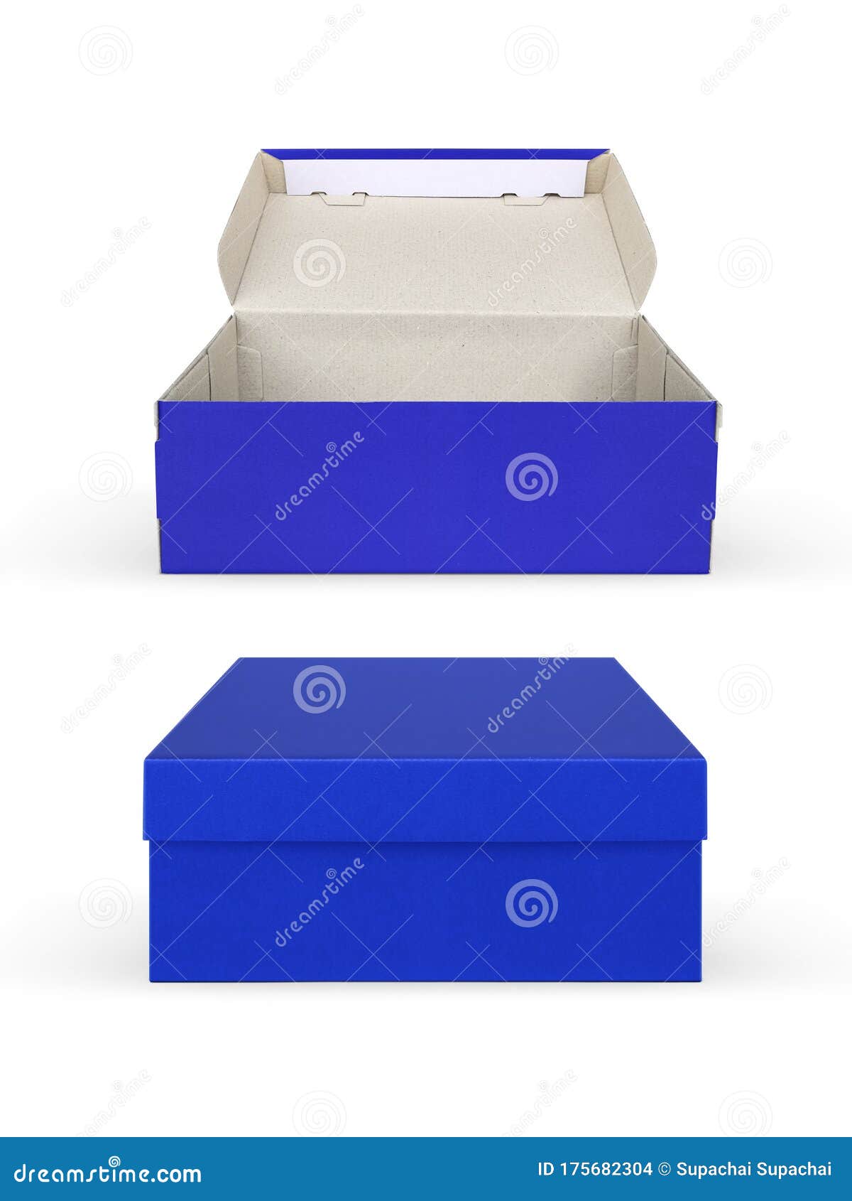 Blank Box and Open Box Isolated on a White Background Stock Photo ...