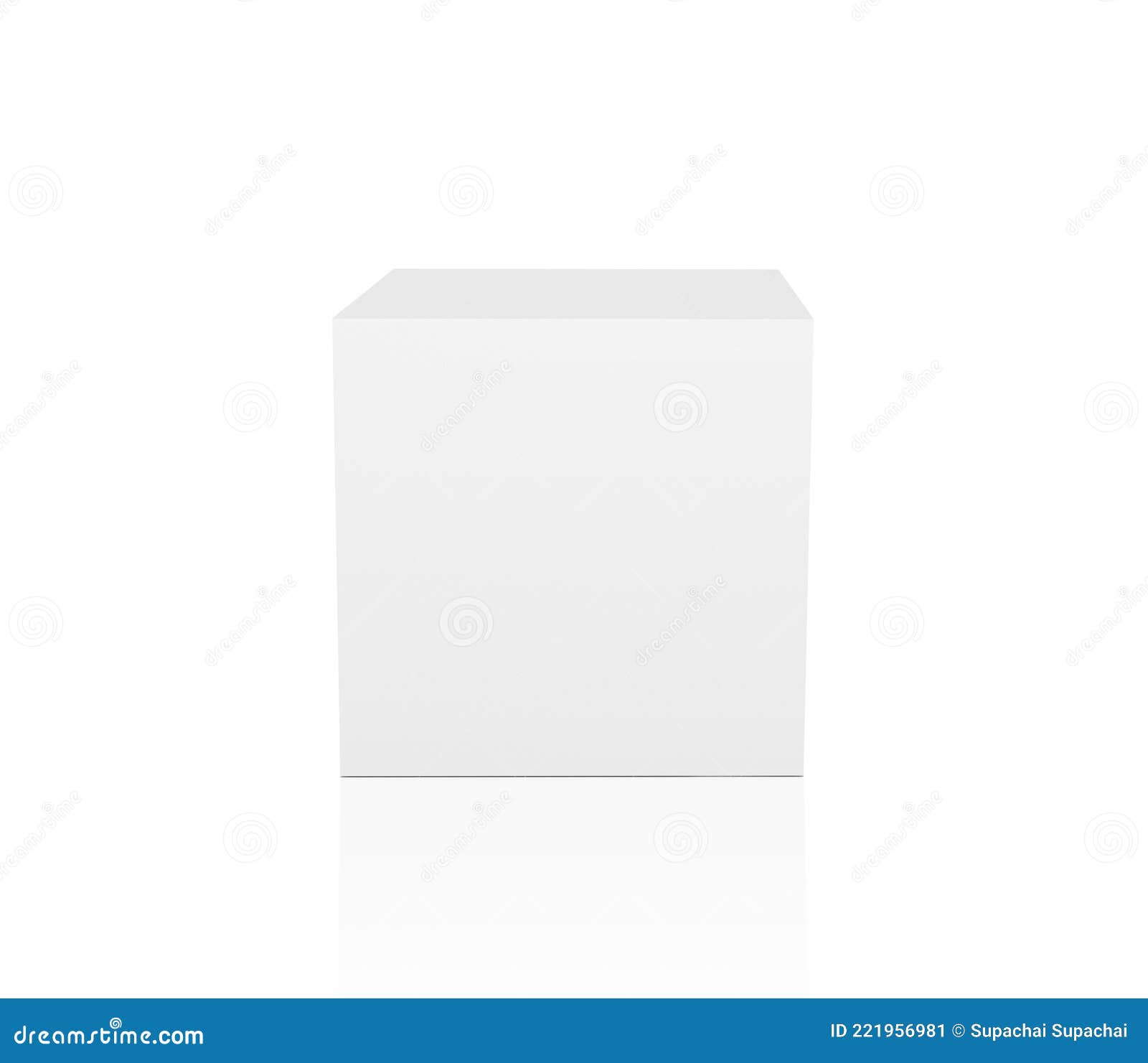 Blank Box on White Background with Reflection. 3d Render Stock ...