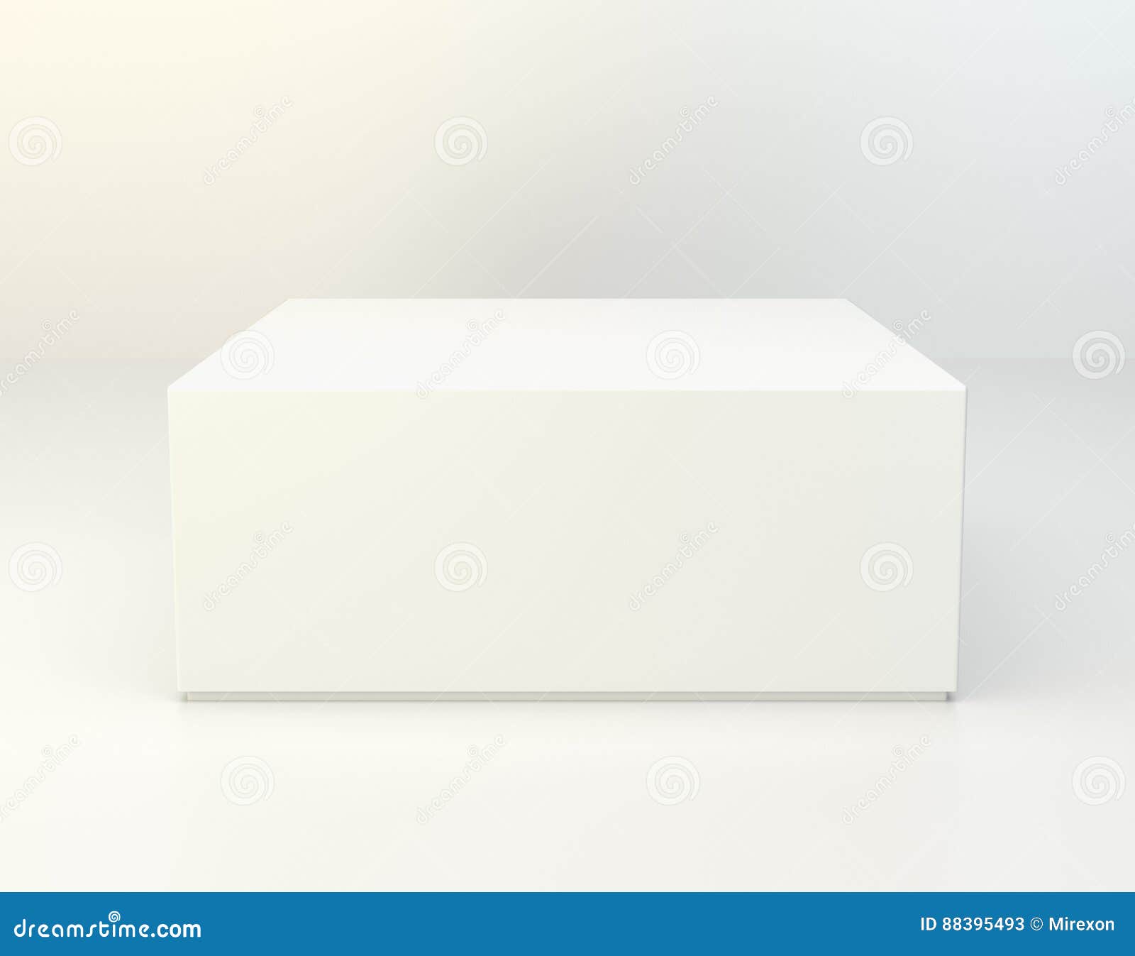 Blank Box on White Background with Reflection Stock Illustration ...