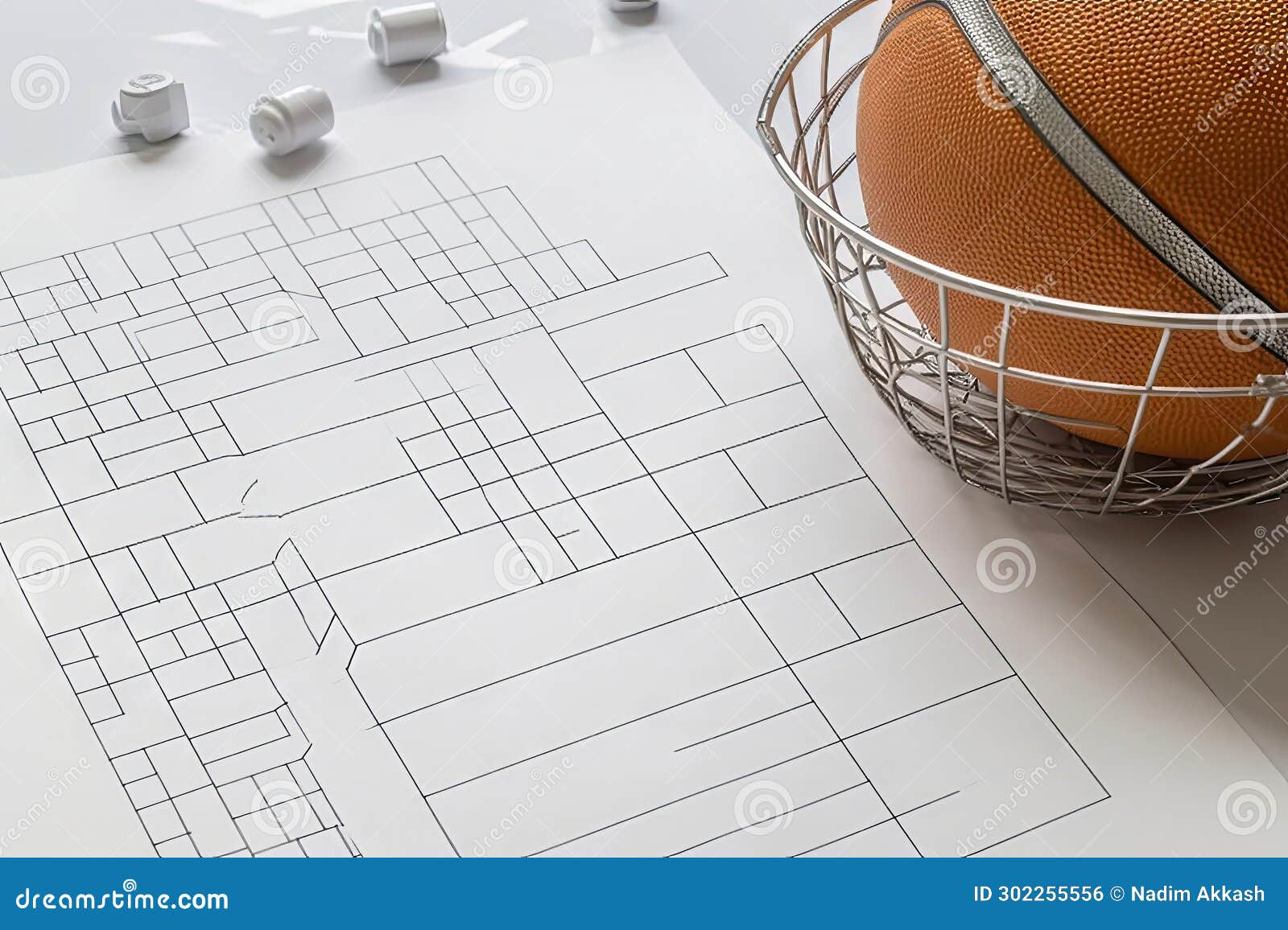 Blank Bracket Grid White Paper Basketball Top Stock Illustration ...