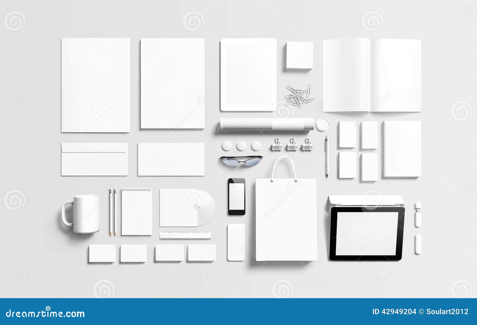 Blank Branding Identity Set On Wood Table Background Royalty-Free Stock ...