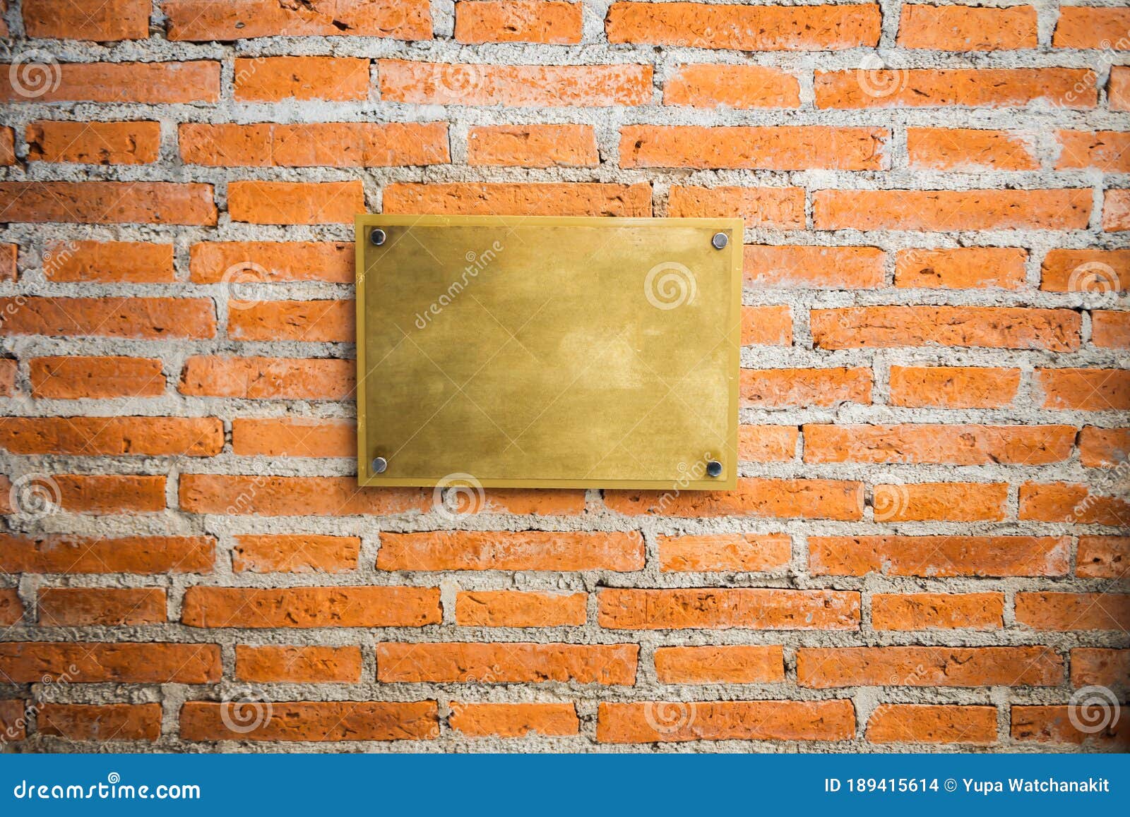 Brass Sign On Brick Wall Background. Stock Photo | CartoonDealer.com ...