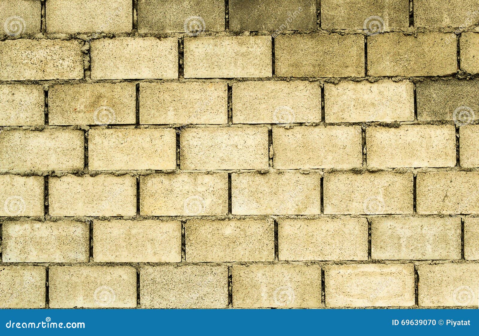 Blank Brick Block Make Wall. Stock Photo - Image of construction ...