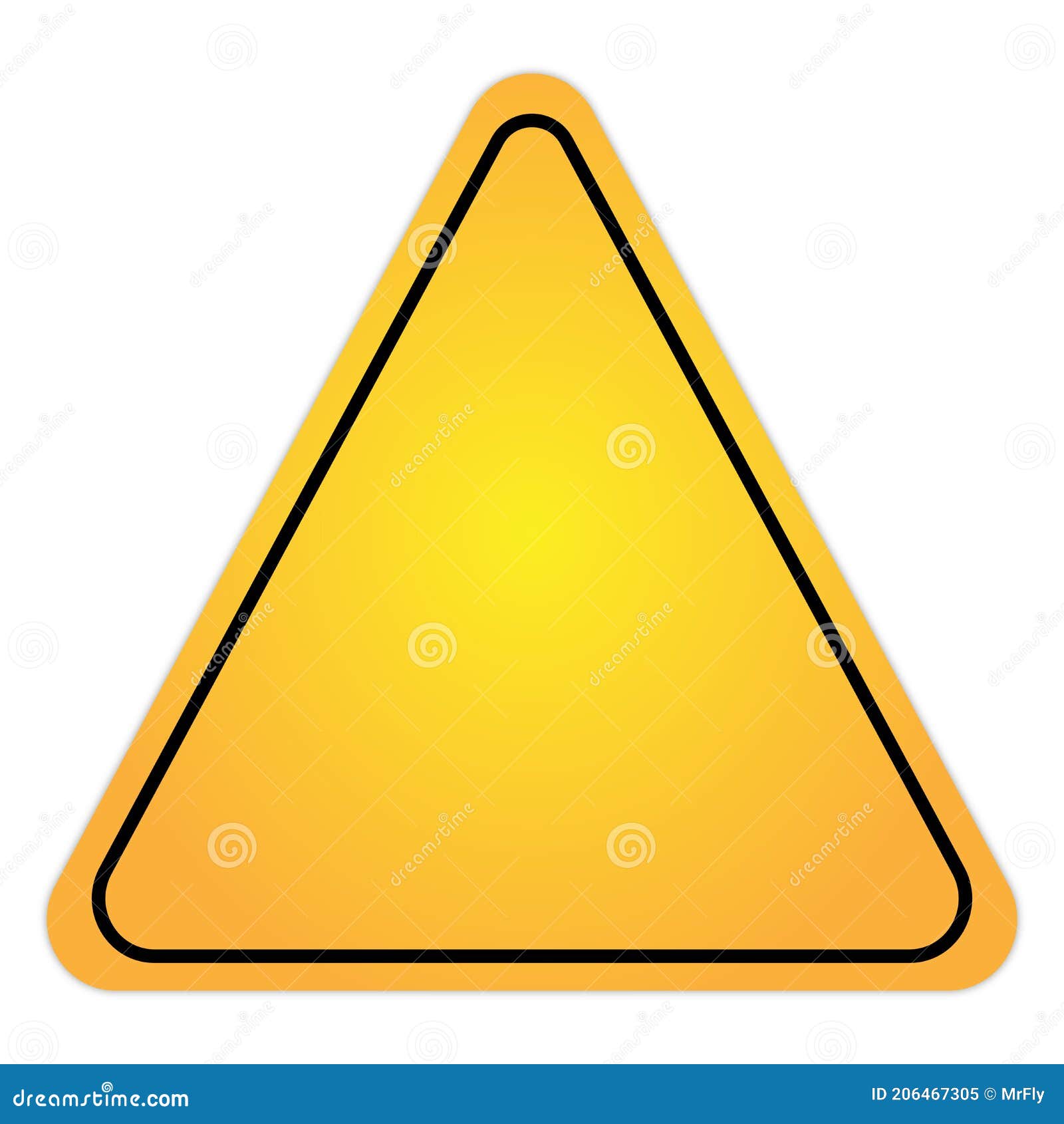 Blank Bright Yellow Triangle Sign, Vector Illustration Stock Vector ...