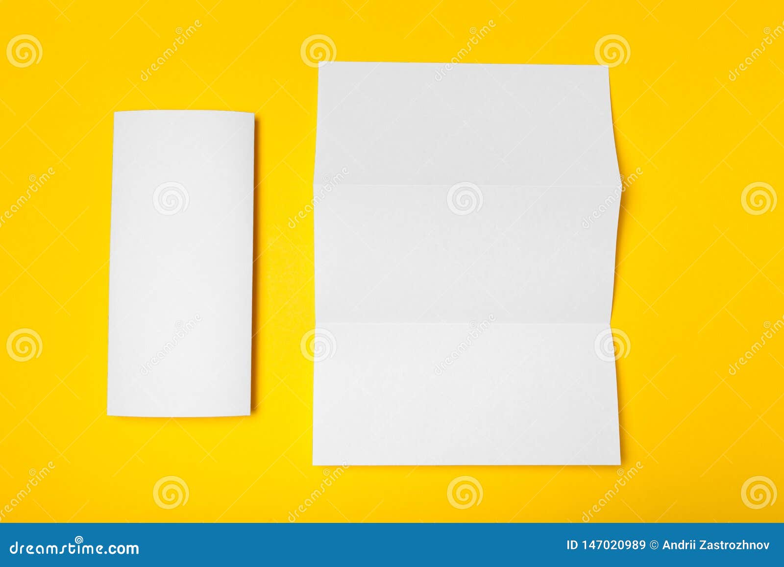 Blank Brochure Mockup, DL Paper Trifold Flyer Stock Image ...